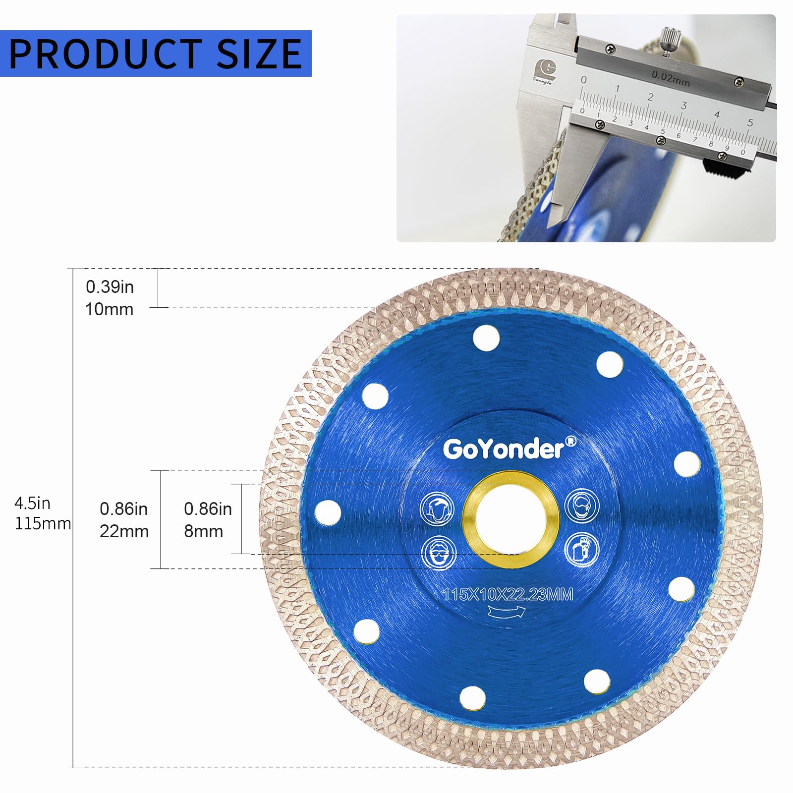 Snapklik.com : GoYonder 4.5" Super Thin Tile Saw Blade, Diamond Blade ...