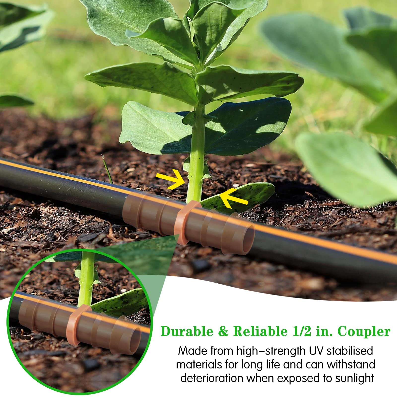 Snapklik.com : Drip Irrigation Barbed Coupling40 Pack Drip Irrigation ...