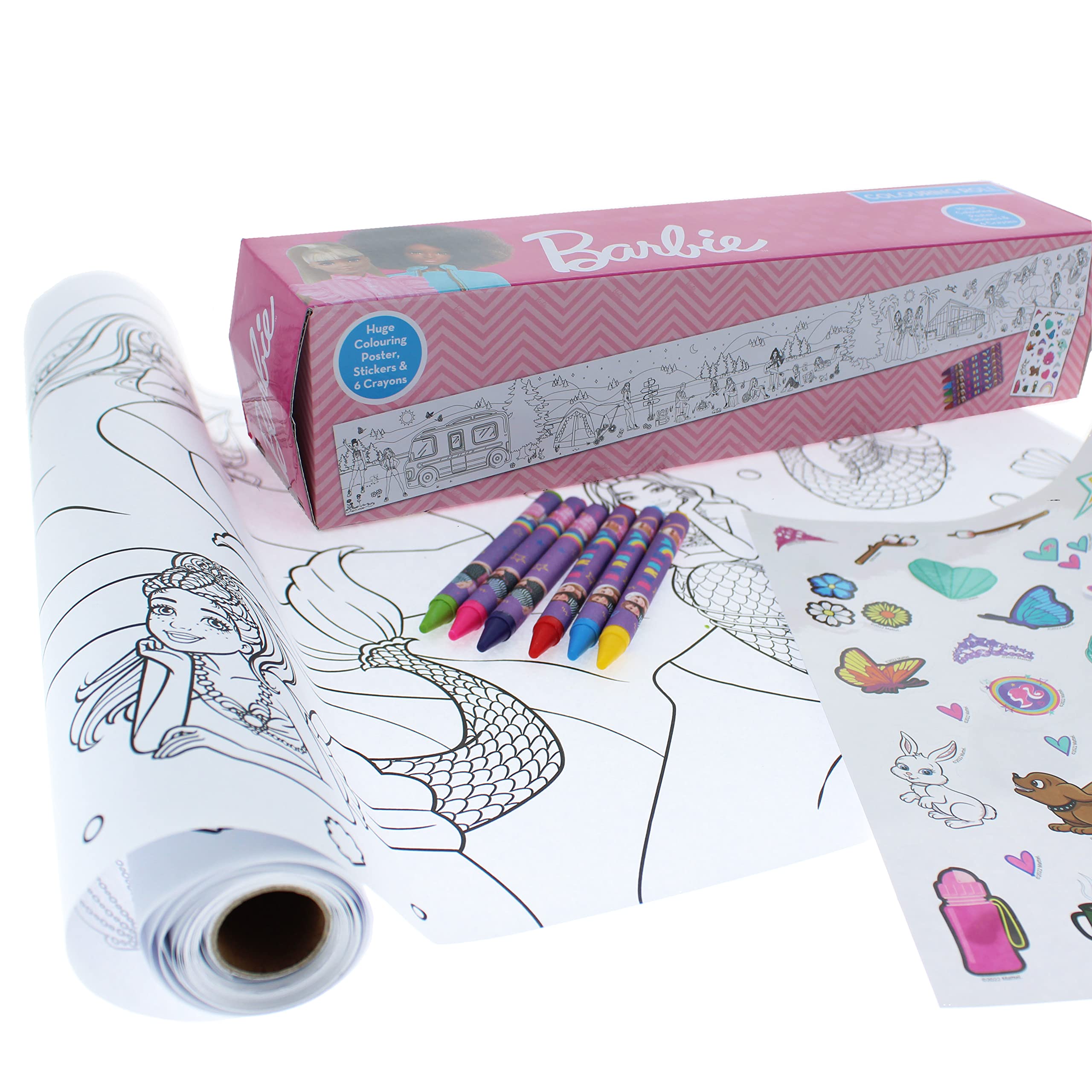 Blueprint Collections Barbie Colouring Roll | Poster Set | Barbie ...