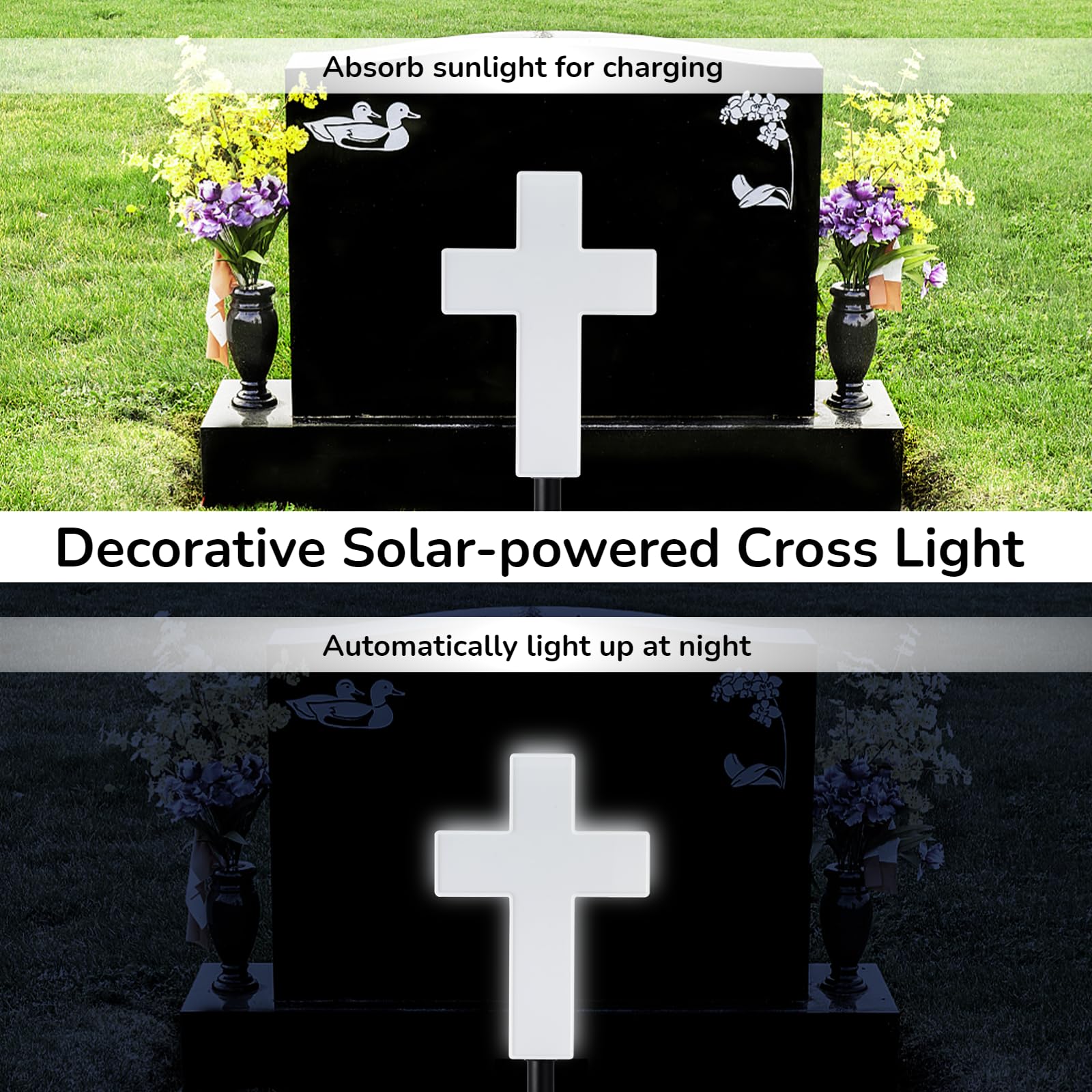 Solar Powered Cemetery Cross
