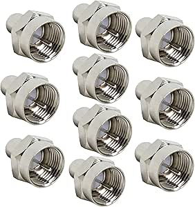RFAdapter Coax Cap Cover, 75 Ohm Terminator, 10-Pack, Coax Terminator ...