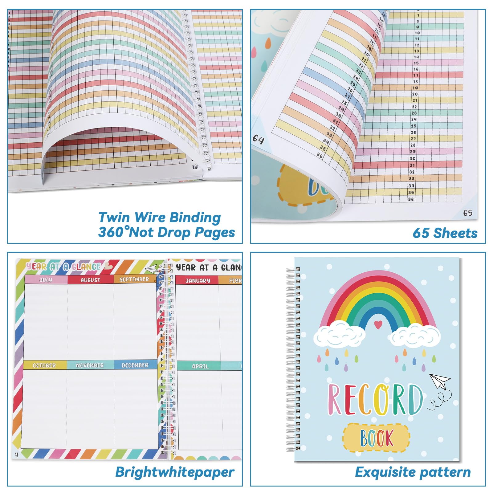Snapklik.com : Rainbow Record Book Color Teacher Record Book Rainbow ...