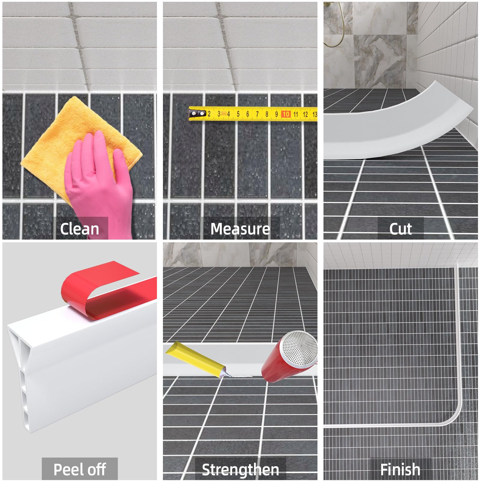 Snapklik.com : 2 High Shower Threshold Water Dam, Collapsible Shower ...