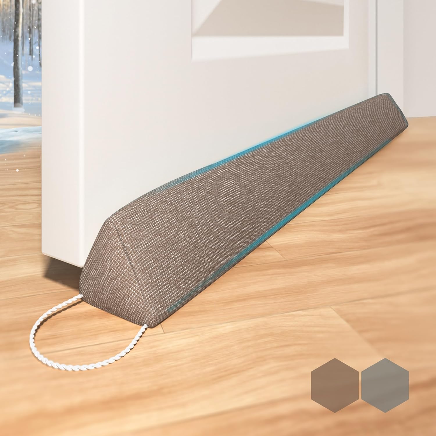 SYIPO Triangle Door Draft Stopper，35.4" Weighted Under Door Draft ...