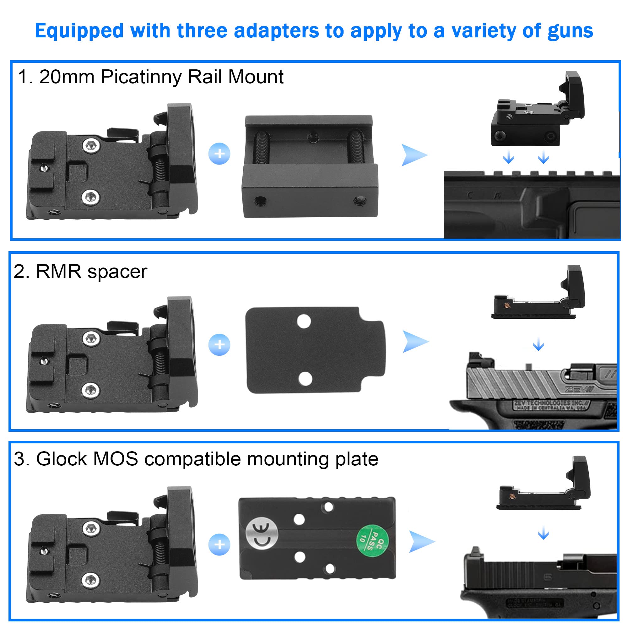 Snapklik.com : Mini Folding Red Dot Sight Tactical Flip Up Reflex Sight ...