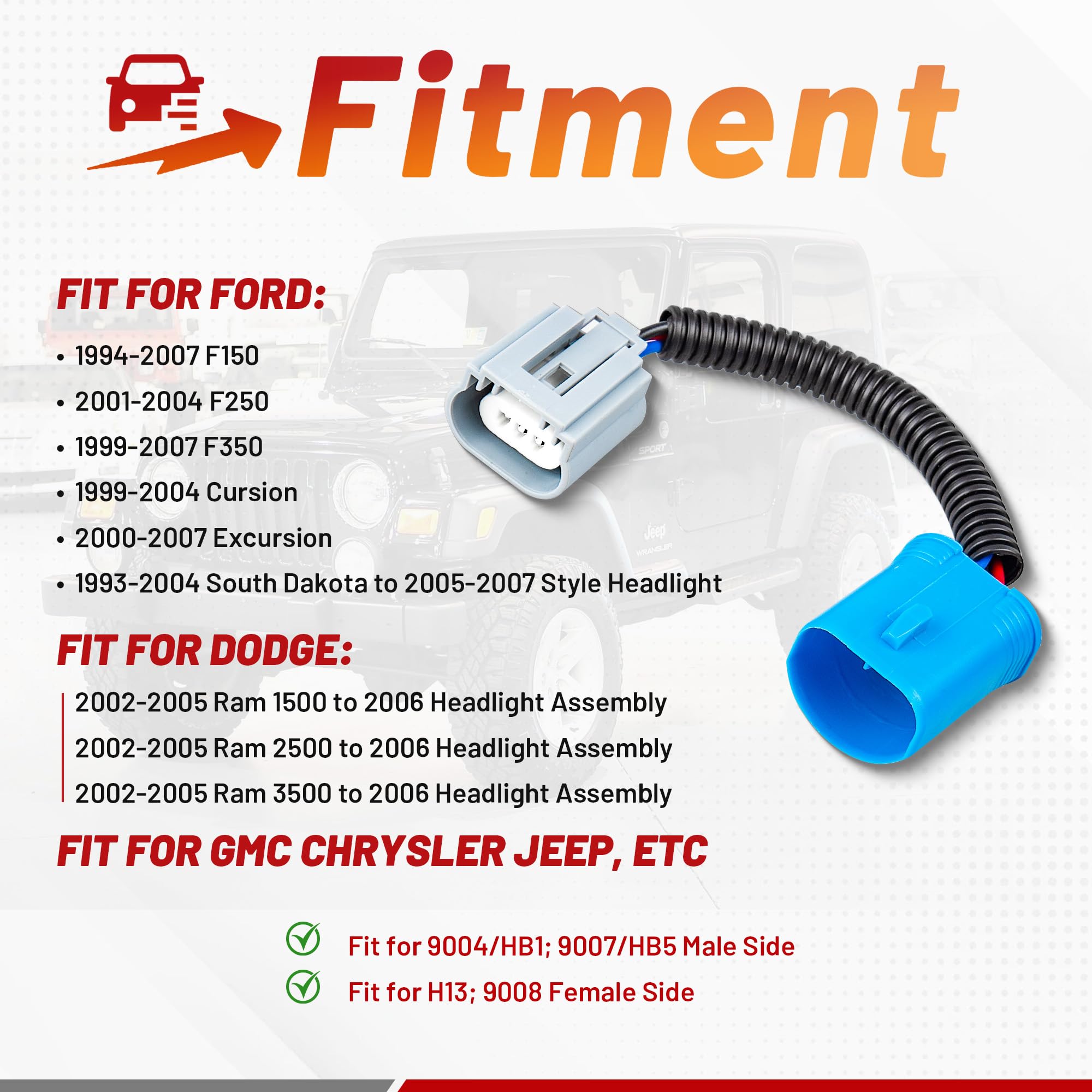 Snapklik.com : RED WOLF 9004 HB1 9007 HB5 To H13 9008 Headlight ...