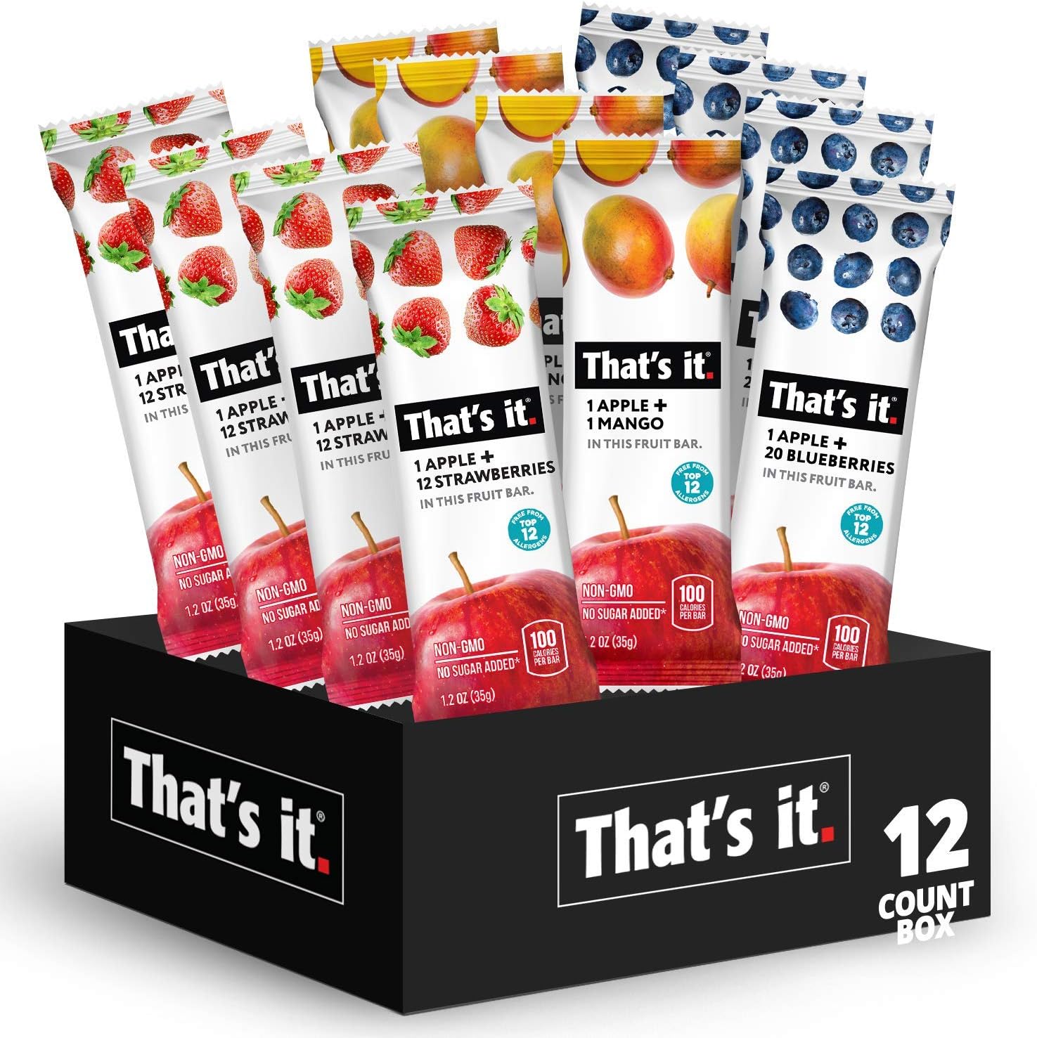 Amazon.com: That's it. Variety Pack 100% Natural Real Fruit Bar, Best ...