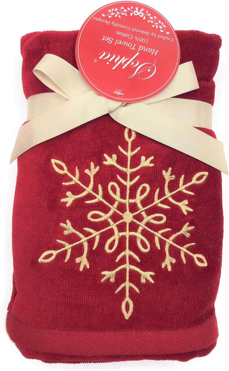 Amazon.com: Sophia Set of 2 Embroidered Snowflake Holiday Hand Towel ...