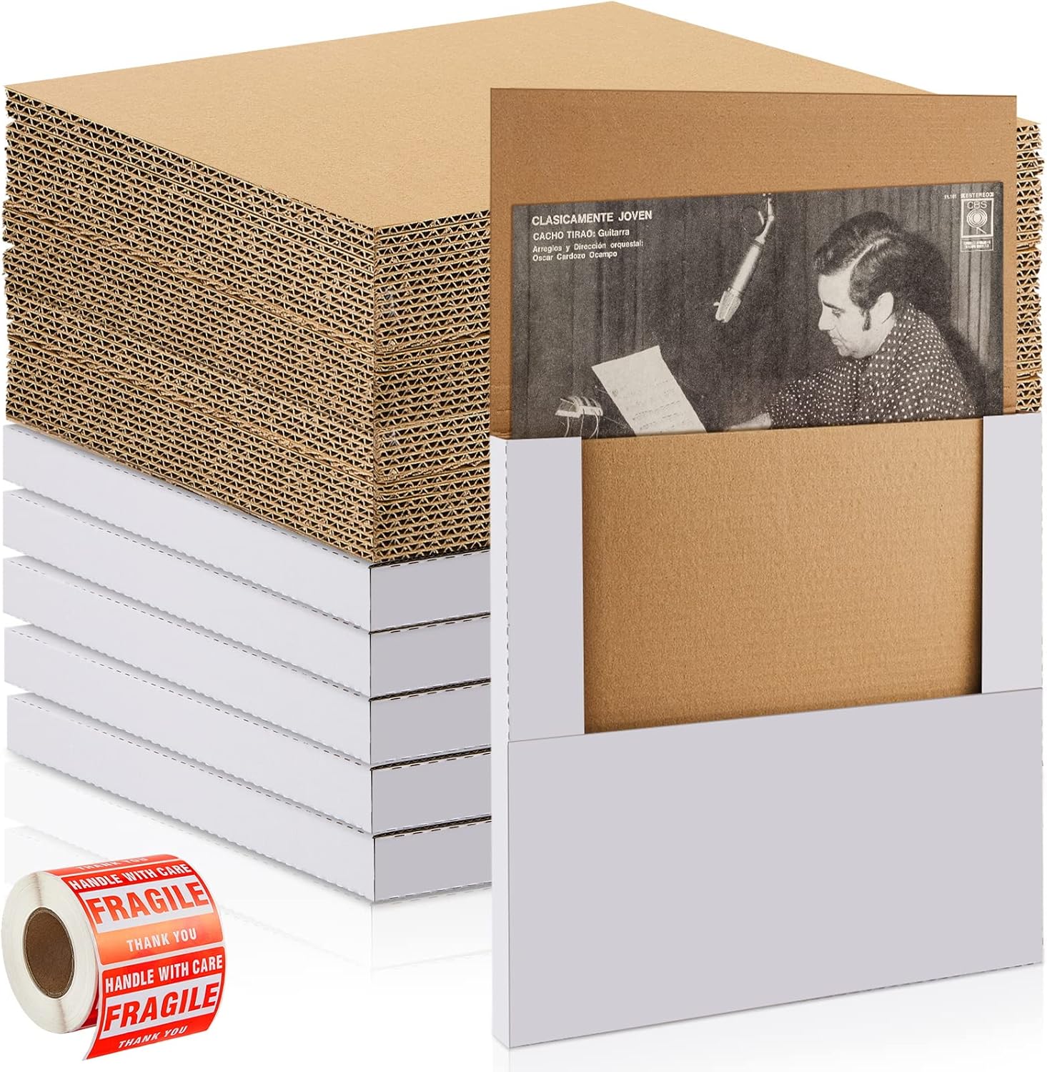 Amazon.com : 71 Pcs Vinyl Record Mailers LP Shipping Boxes Set Include ...