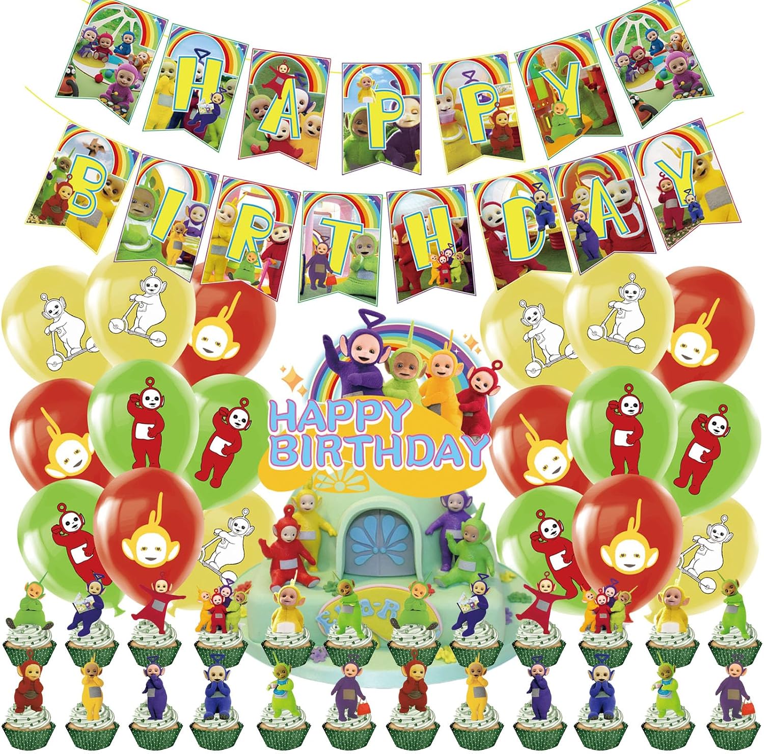 44PCS Teletu Baby Balloons Party Decorations,Teletu Baby Theme Party ...