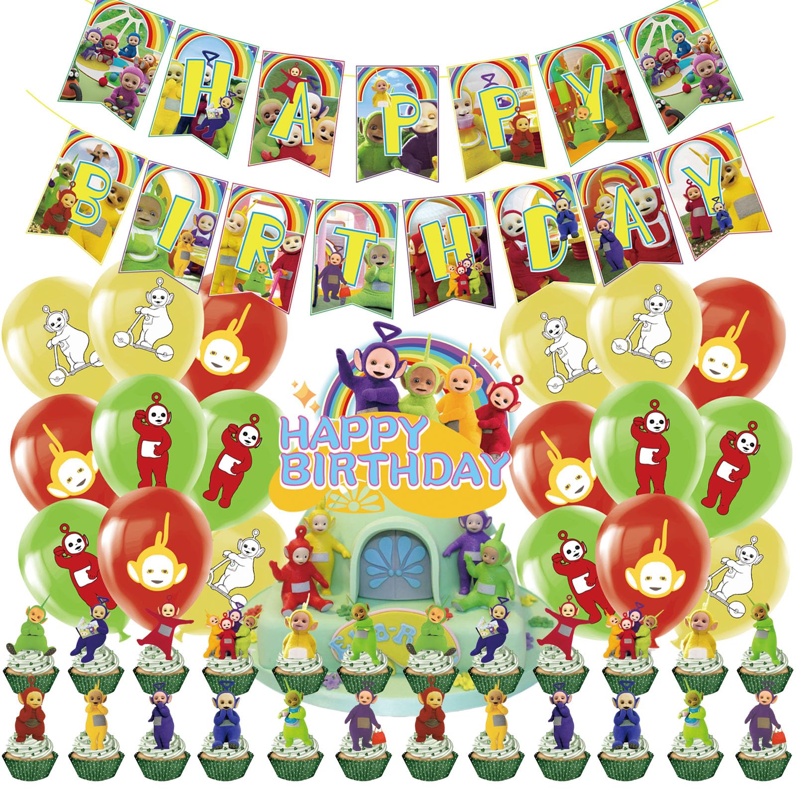 44pcs Teletu Baby Balloons Party Decorations Teletu Baby Theme Party ...