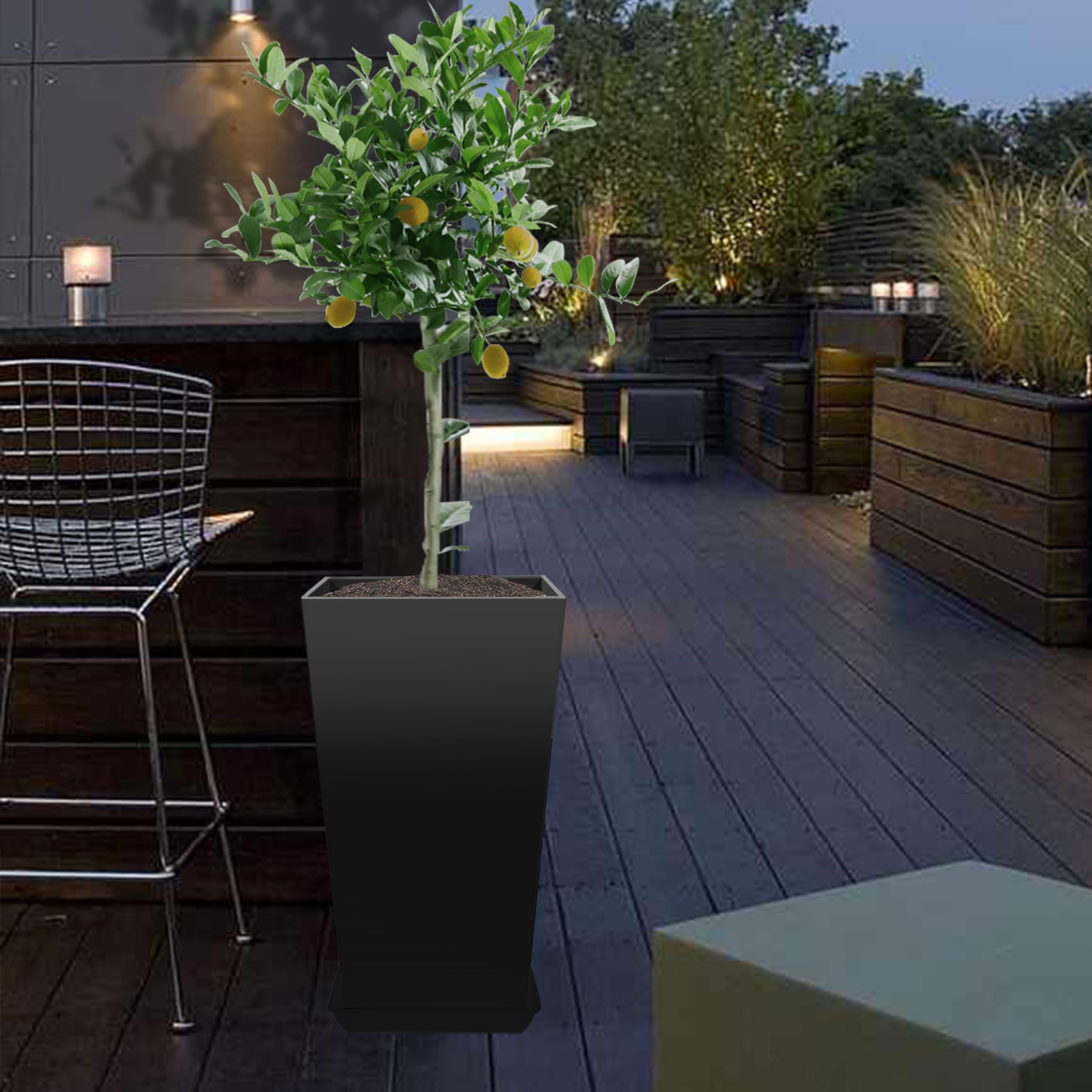 COOLBEY Planters for Outdoor Plants, 20 Inch Tall Planter Set of 2 ...