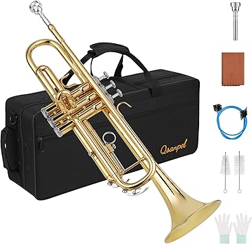 Amazon.com: Qsanpel Bb Standard Trumpet Set for Beginner Students ...