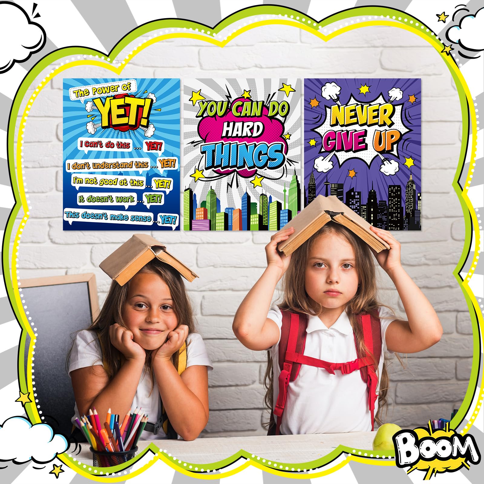 Snapklik.com : 9 Pcs Hero Motivational Posters - Classroom Decorations ...
