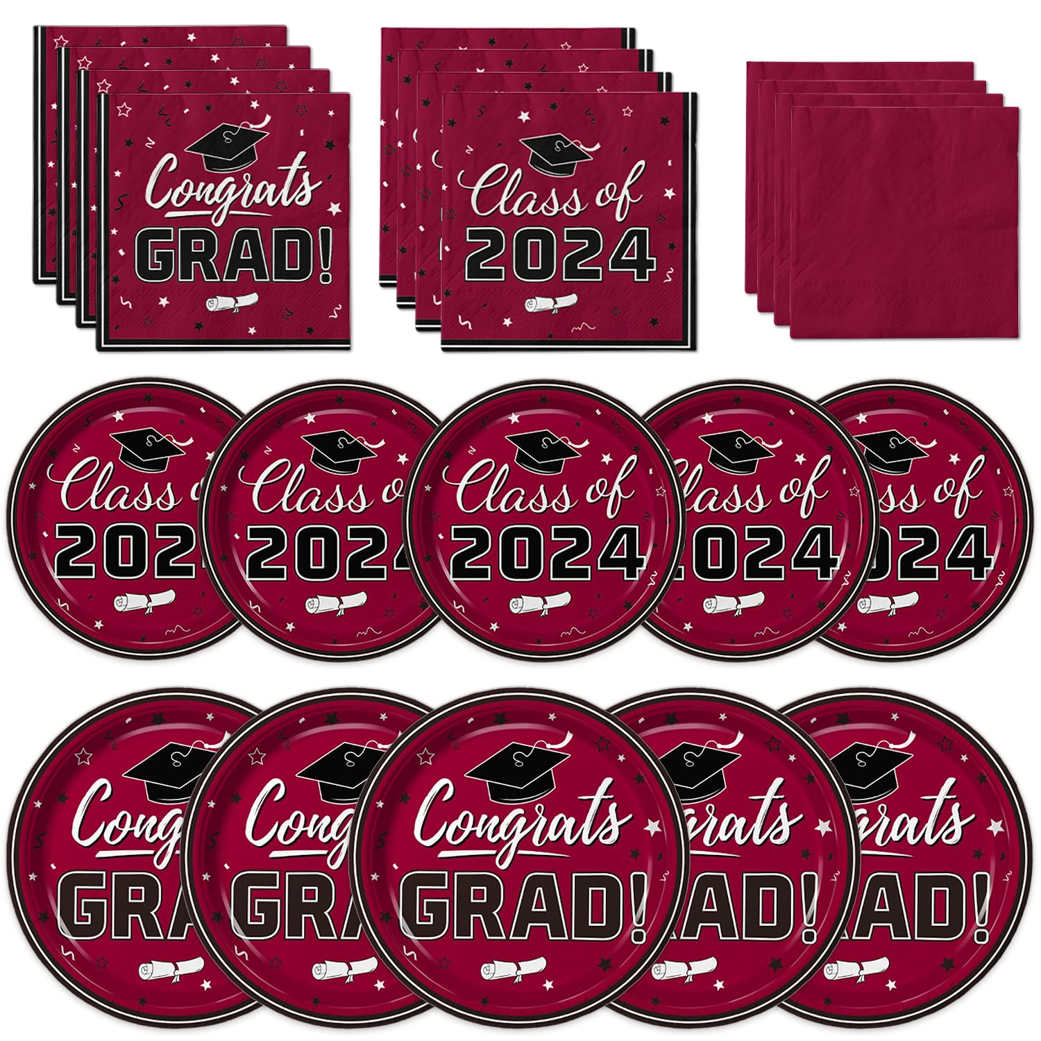 Oigco Graduation Plates and Napkins 2024 Graduation Party Supplies ...