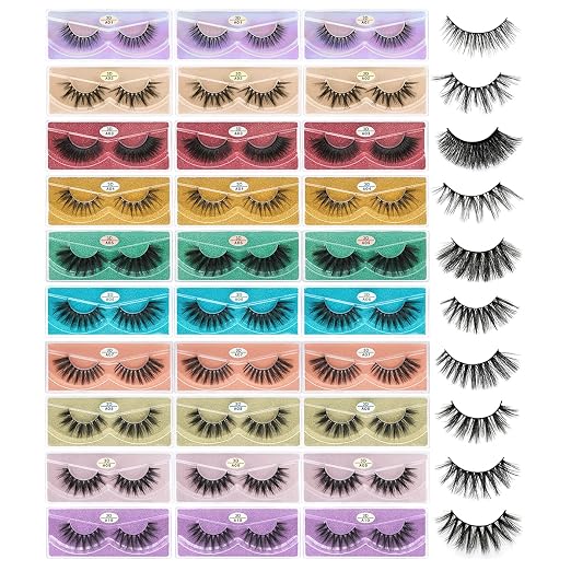 Amazon.com: FARRED Wholesale False Lashes 30 Pairs 10 Styles Medium ...