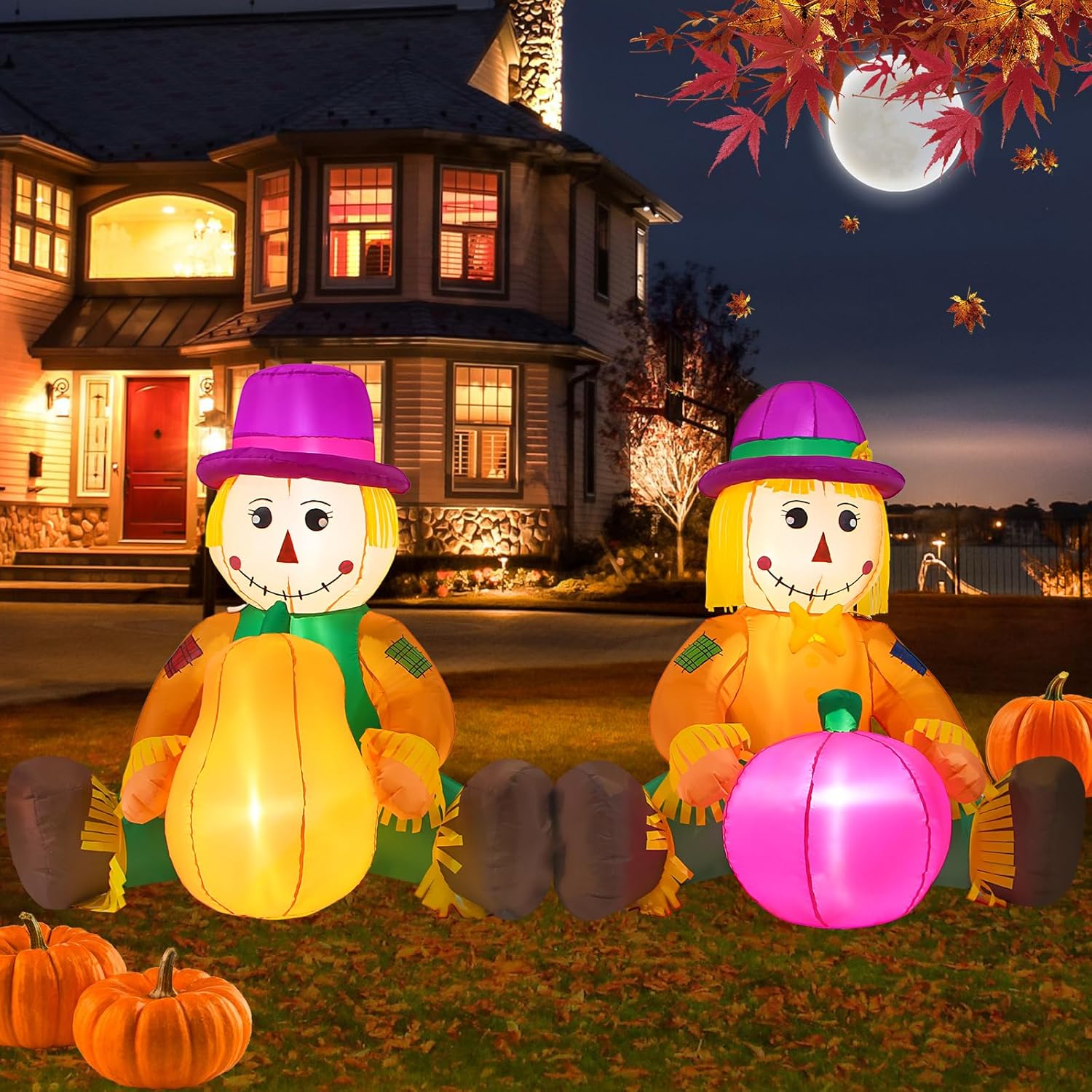 Amazon.com: Wabolay Thanksgiving Inflatable Scarecrow Outdoor ...