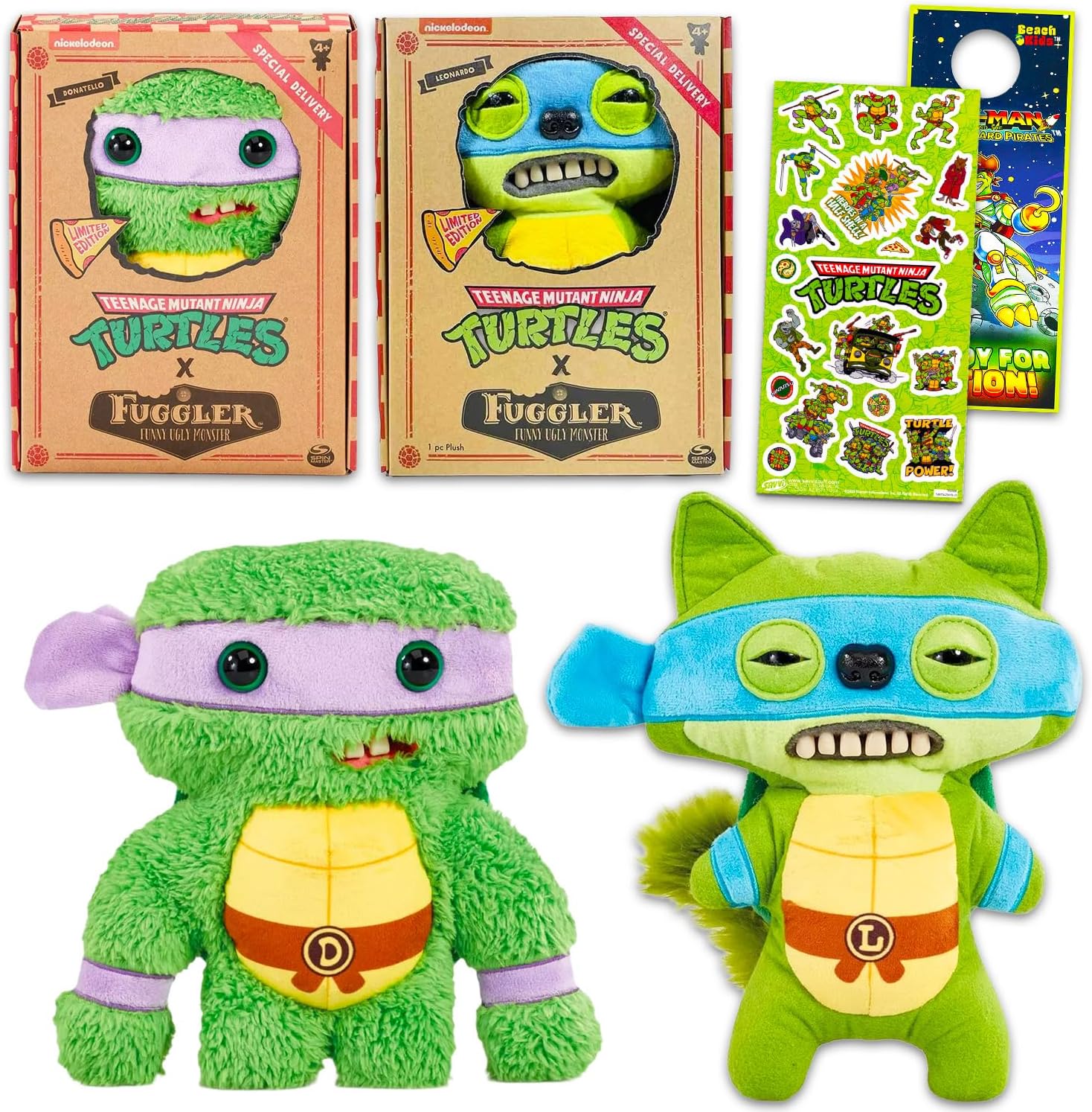 Amazon.com: Fuggler Teenage Mutant Ninja Turtles Plushies Set for Kids ...
