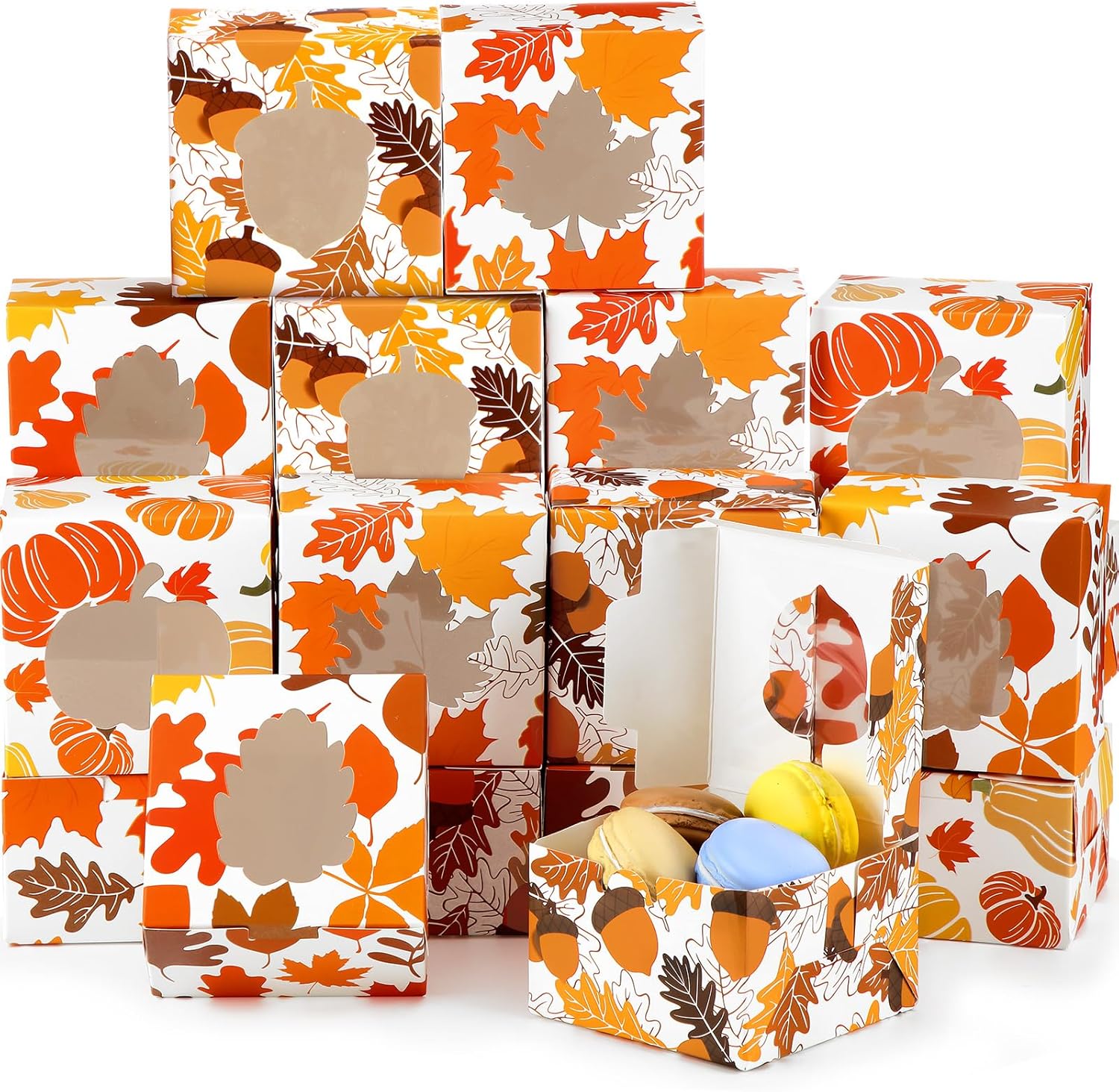Amazon.com: Dispowreath 24 Pcs Fall Treat Boxes with Window Yellow ...