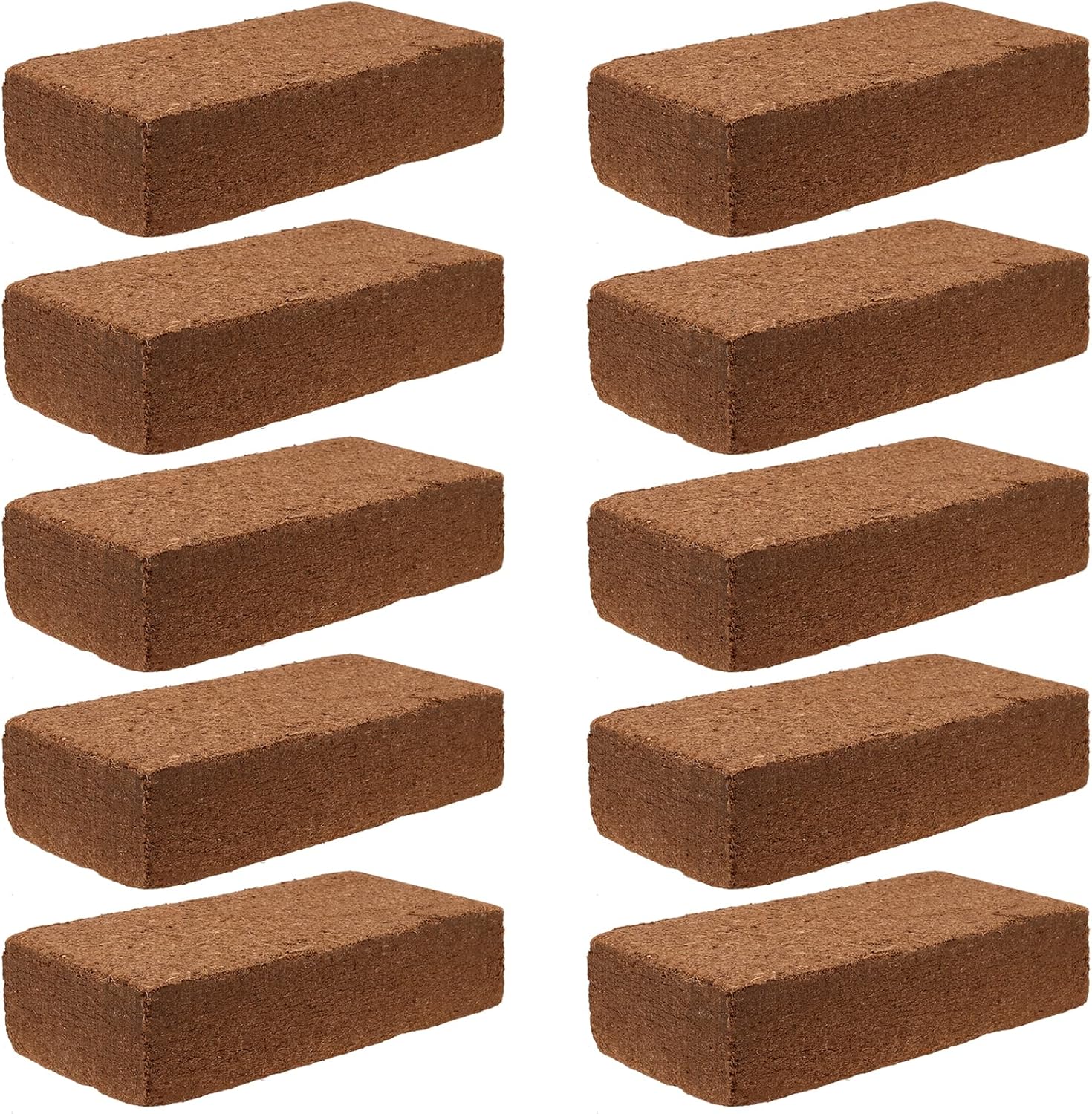 MUKCHAP 10 x 580g Coconut Soil Brick, 9L Natural Coconut Fibre ...