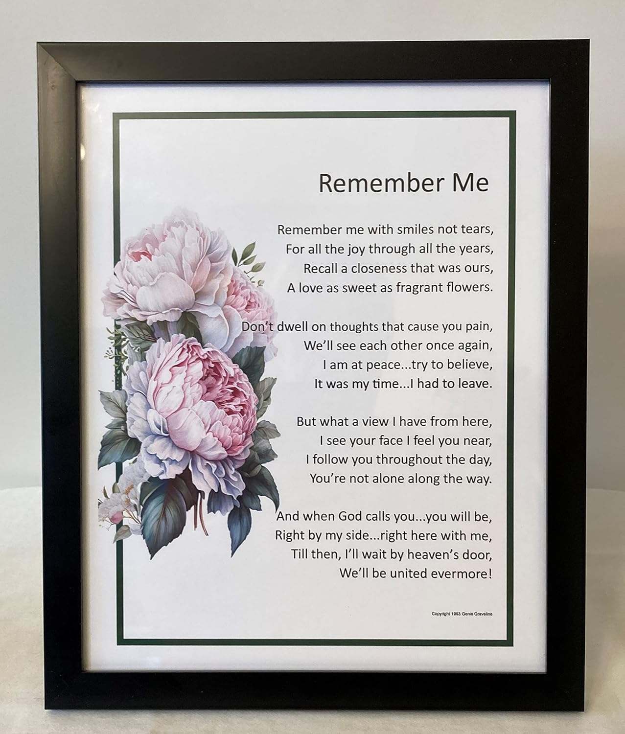 Amazon.com: Framed 8x10 Bereavement Poem Remember Me: Posters & Prints