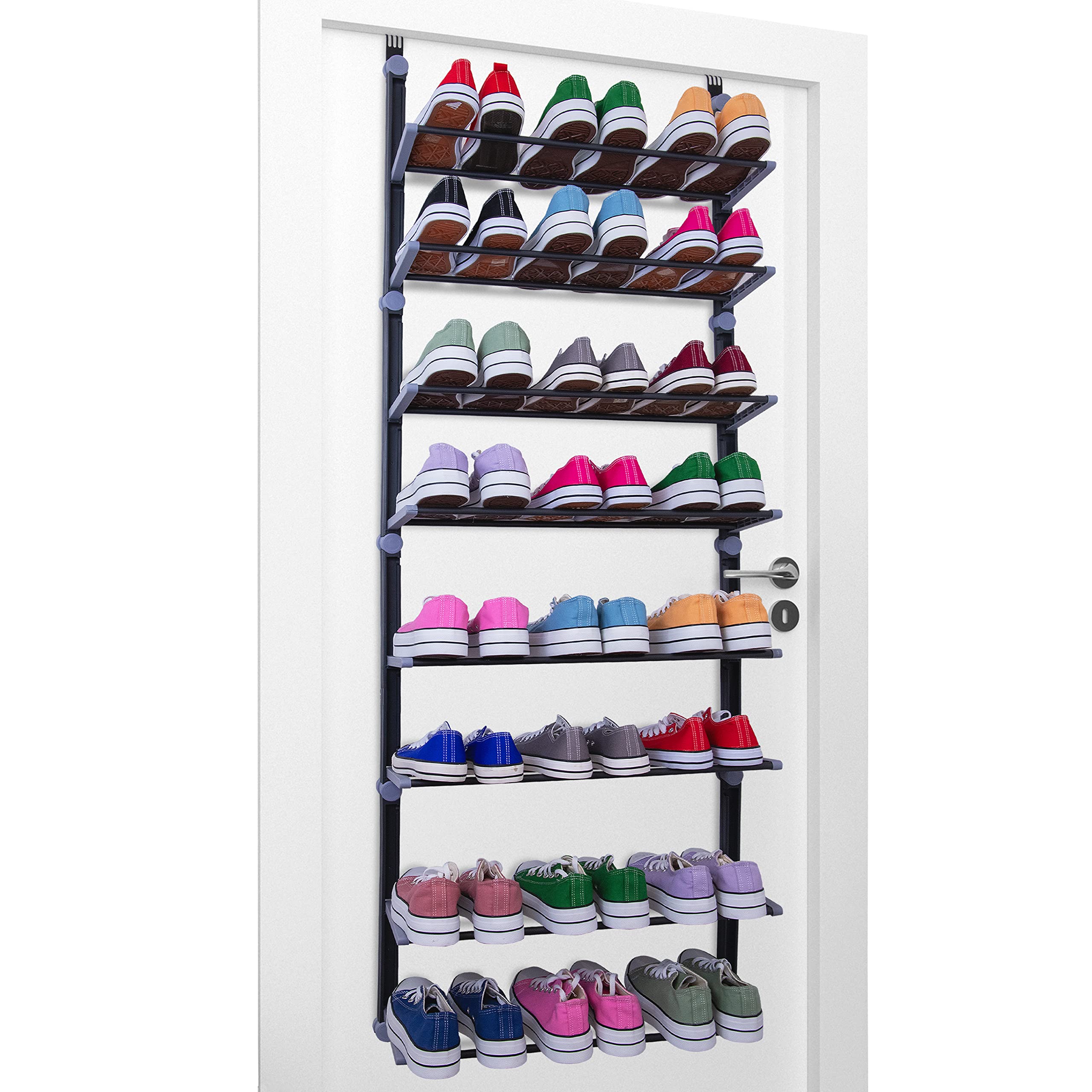 Knight Over Door Hanging Shoe Rack Organizer | 8 Tier Shelf Holder ...