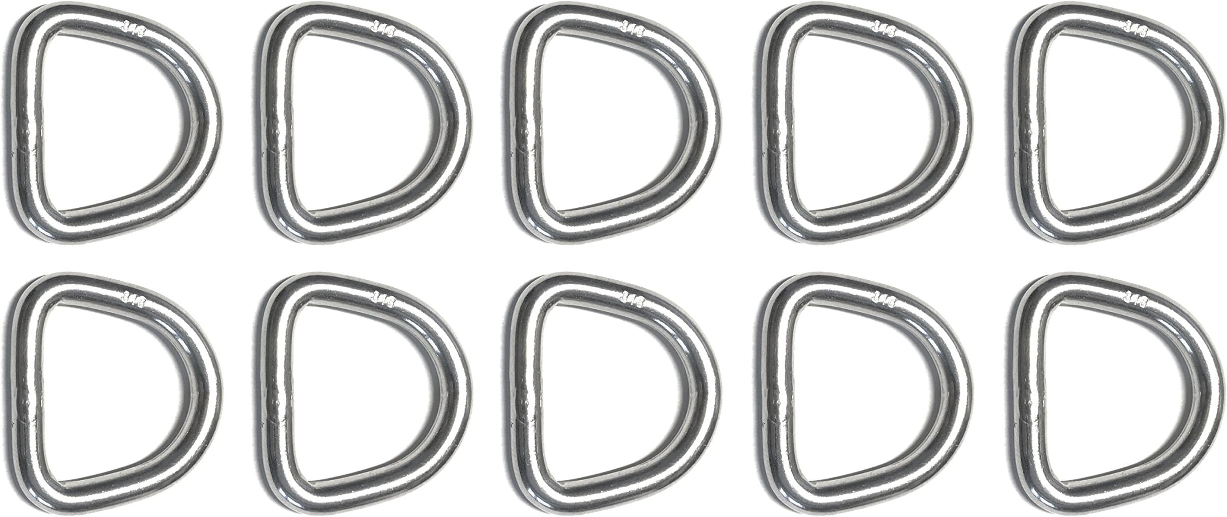 Amazon.com: US STAINLESS 10 Pieces Stainless Steel 316 D Ring Welded ...