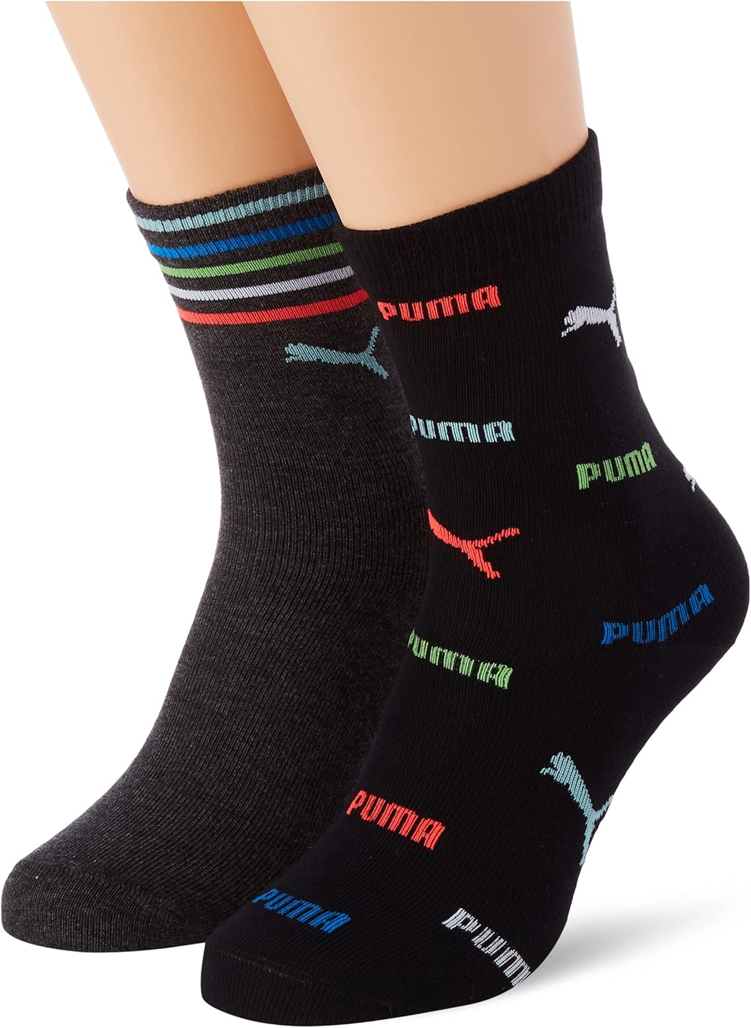 PUMA Baby Children's Logo All-Over-Print Socks 2 Pack (Pack of 2 ...