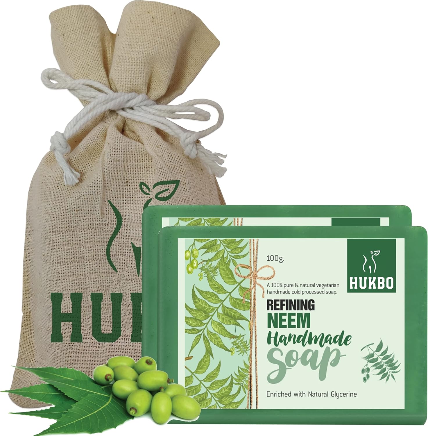 Buy Hukbo Refining Neem Handmade Soap - 100 gms (Pack of 2) (2 x 50 g ...