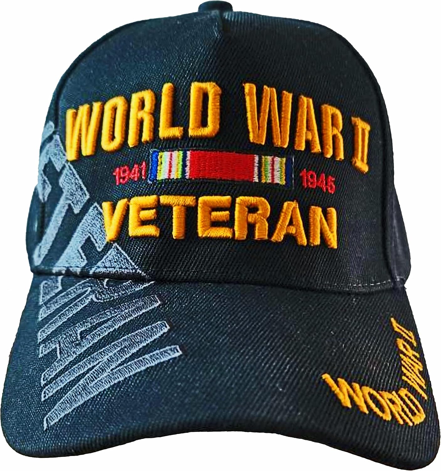 Buy Caps and Hats World War II Veteran Baseball Cap Mens Black WWII Vet ...