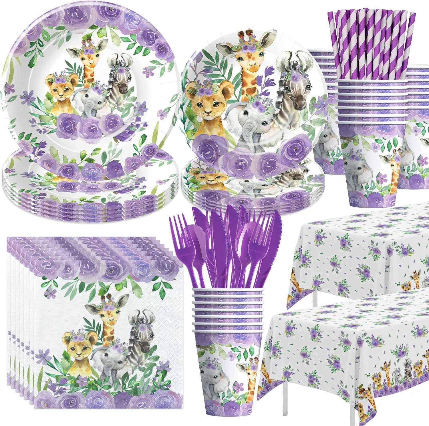 Amazon.com: APOWBLS Safari Jungle Theme Party Supplies Girl - Jungle ...