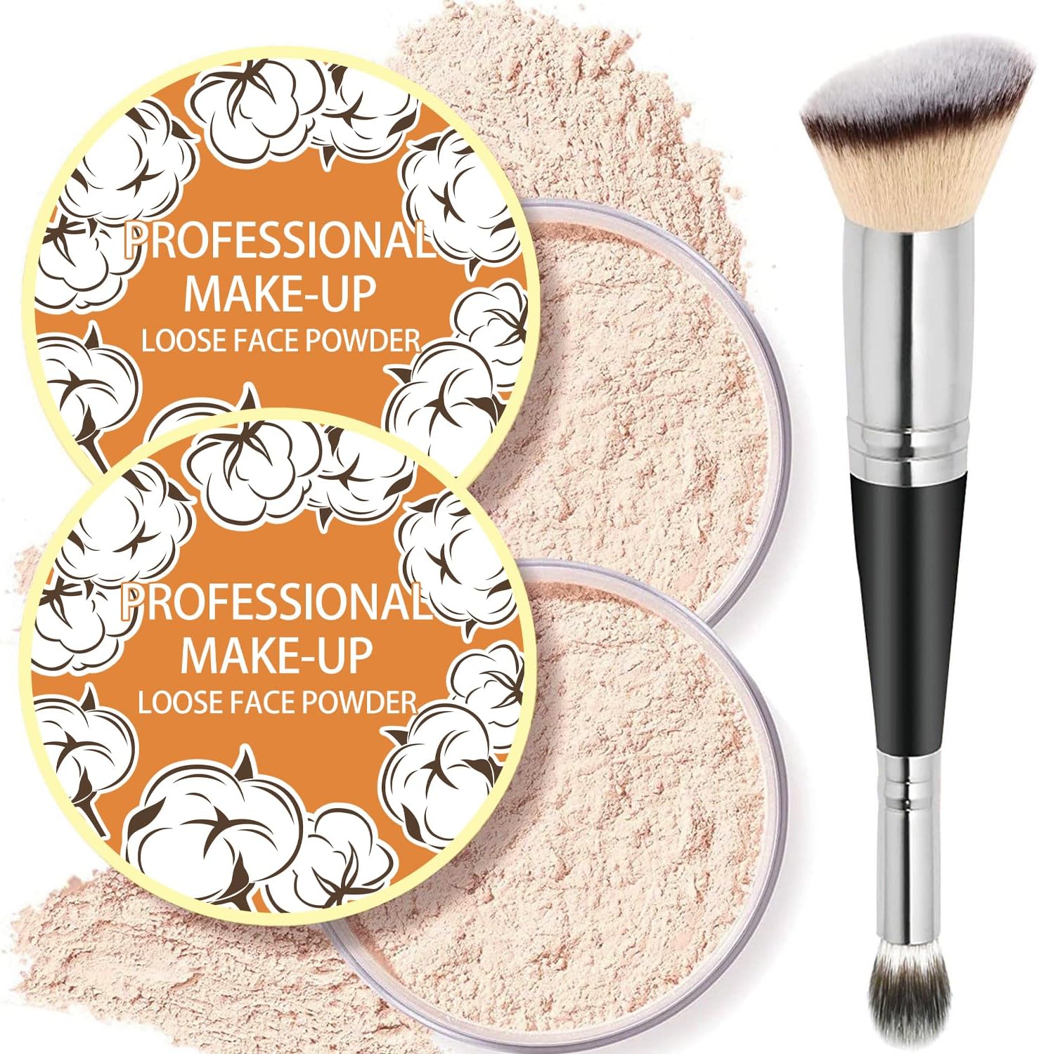 Amazon.com : 2PCS Loose Face Powder, Oil Control Minimizes Pores and ...