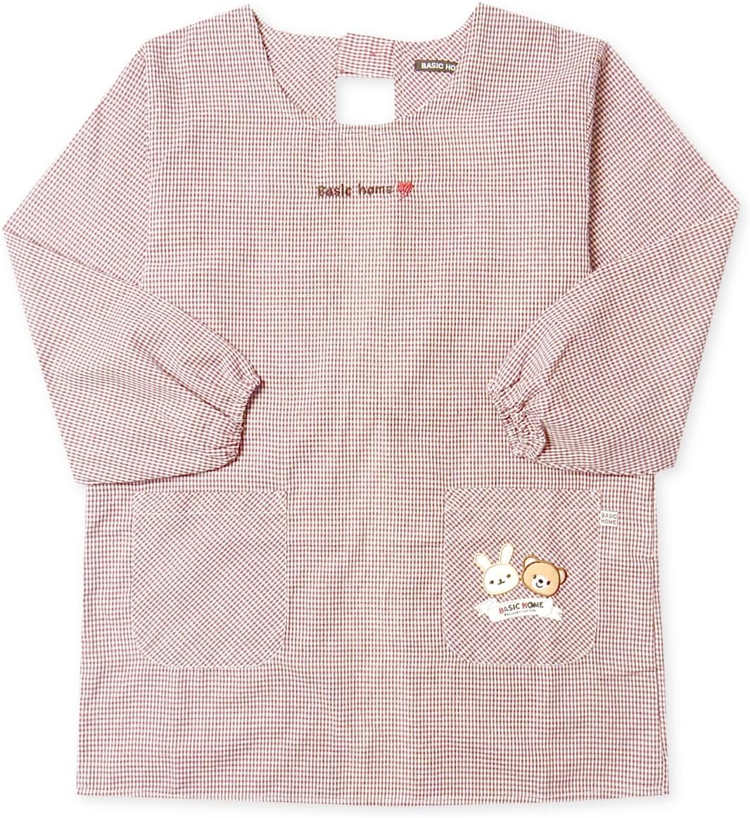 Amazon｜（レッド 2L-3L）大きいサイズ 婦人 レディース 割烹着 エプロン 後ろボタン＆ひも留め ギンガムチェック柄 うさぎ くま刺繍ワッペン 2L-3L sl-0457 メール便 ...