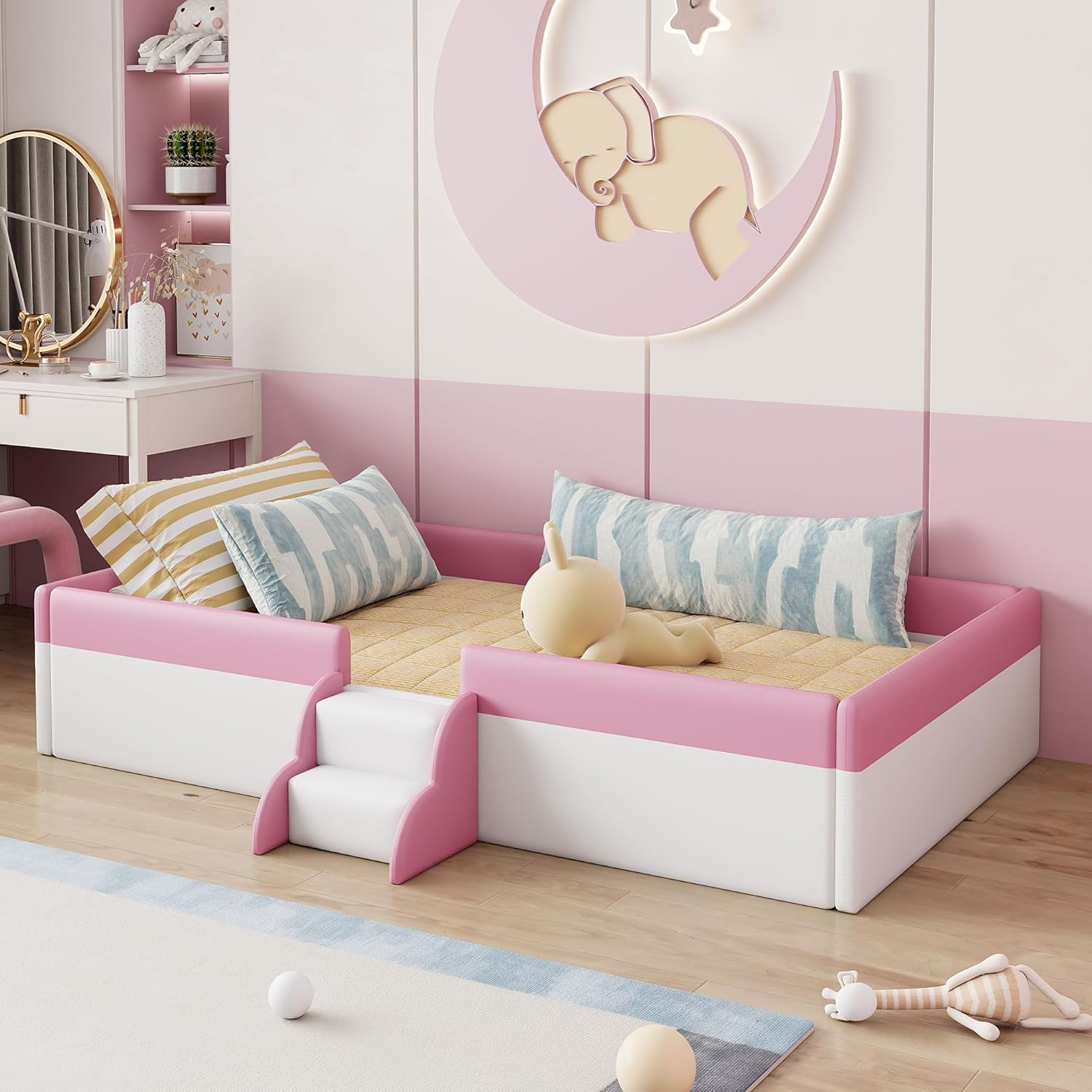 Amazon.com: VilroCaz Full Size Upholstered Daybed Frame with Fence and ...