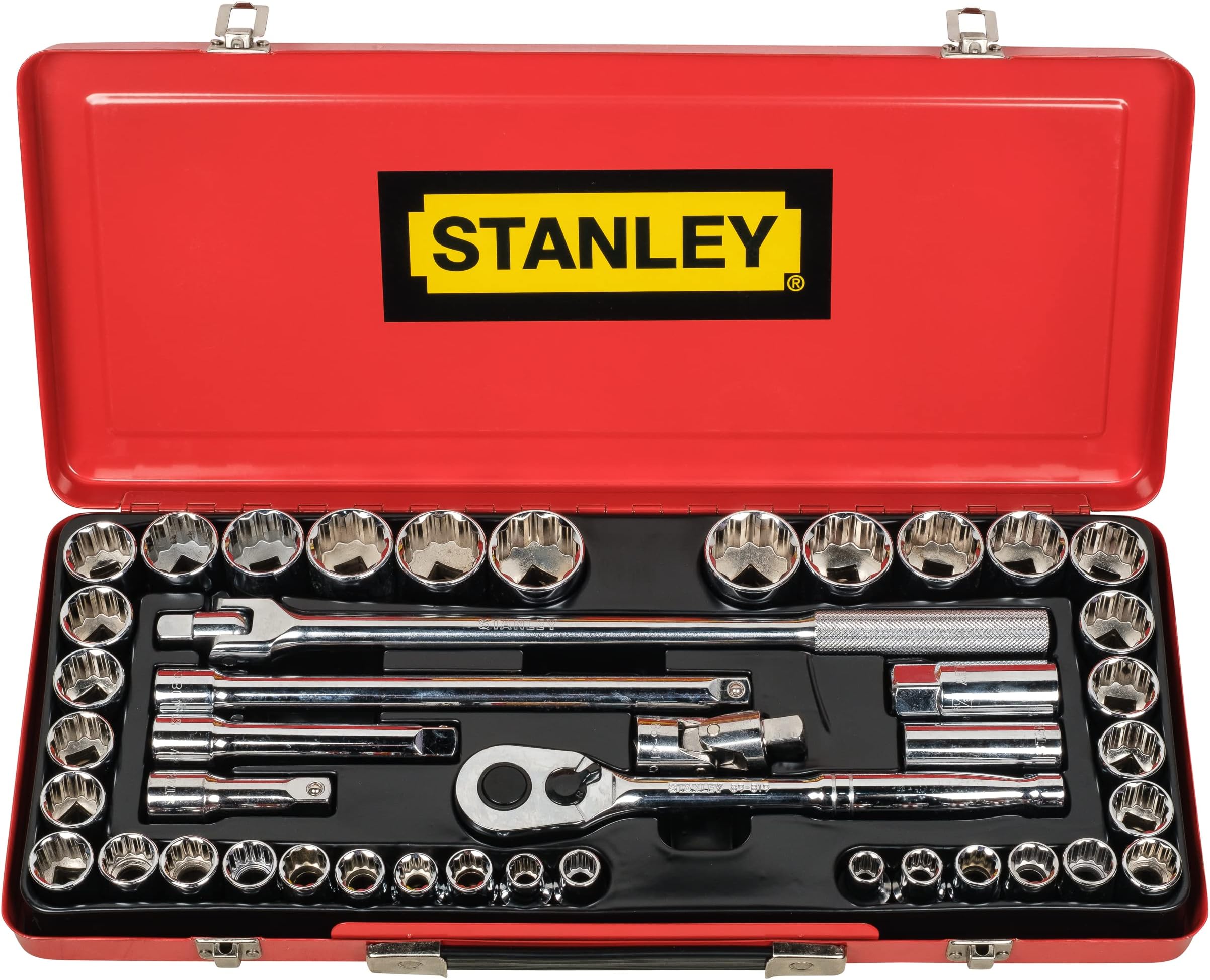 Amazon.com: Stanley 43 Piece 1/2" Drive Socket Set 89-509 : Tools ...