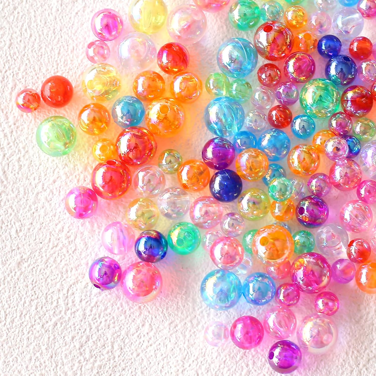 Amazon.com: ToBeIT 150g Ab Color Beads Round Transparent Beads Mixed ...