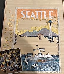 Amazon.com: MyPuzzle Seattle, WA: Ferry, Vintage Poster - Premium 1000 ...