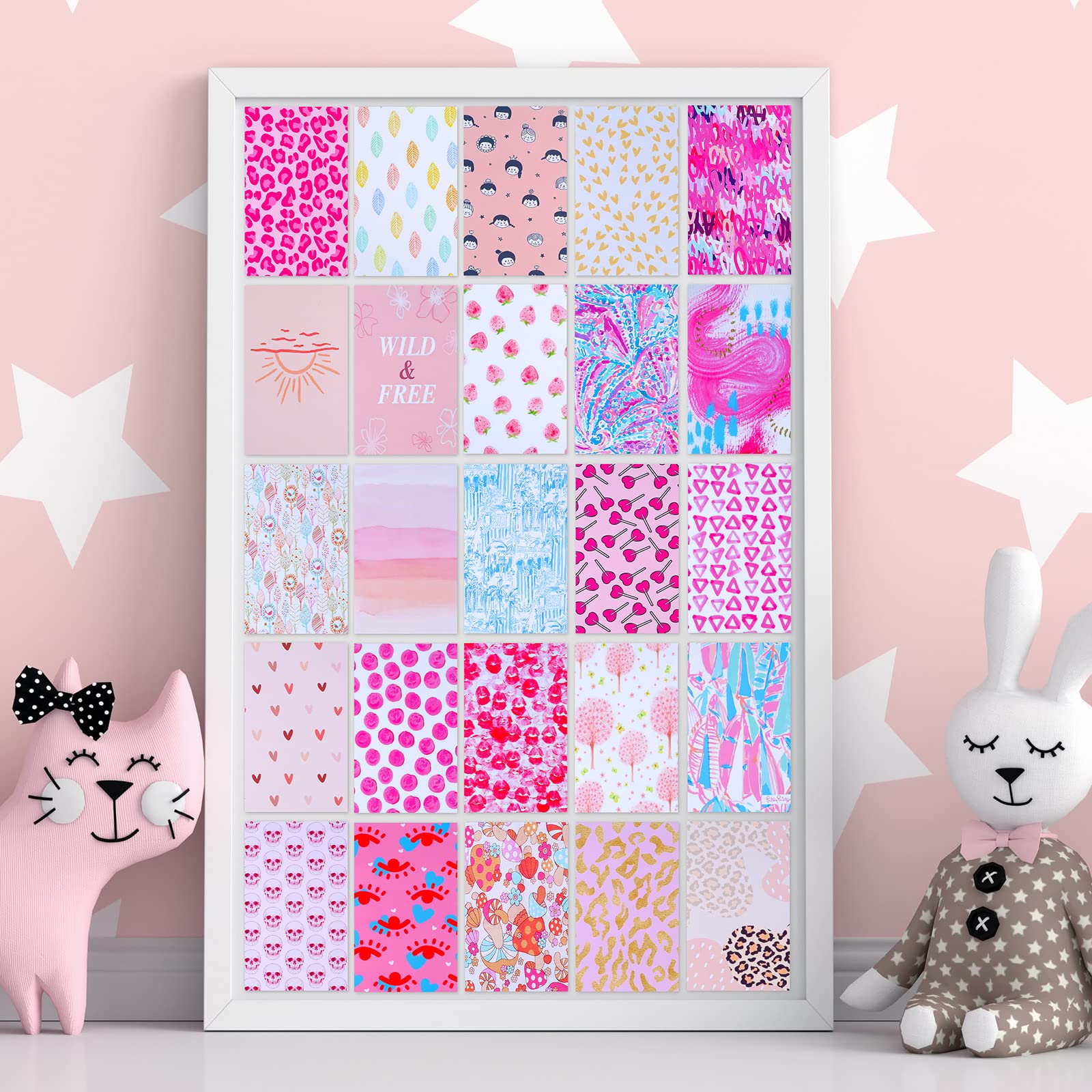 50 Pieces Preppy Aesthetic Picture Wall Collage Kit Danish Pastel Room ...