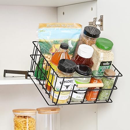 Amazon.com: WHIFEA 2 Tier Pull-Out Cabinet Organizer Drop Down Shelf ...