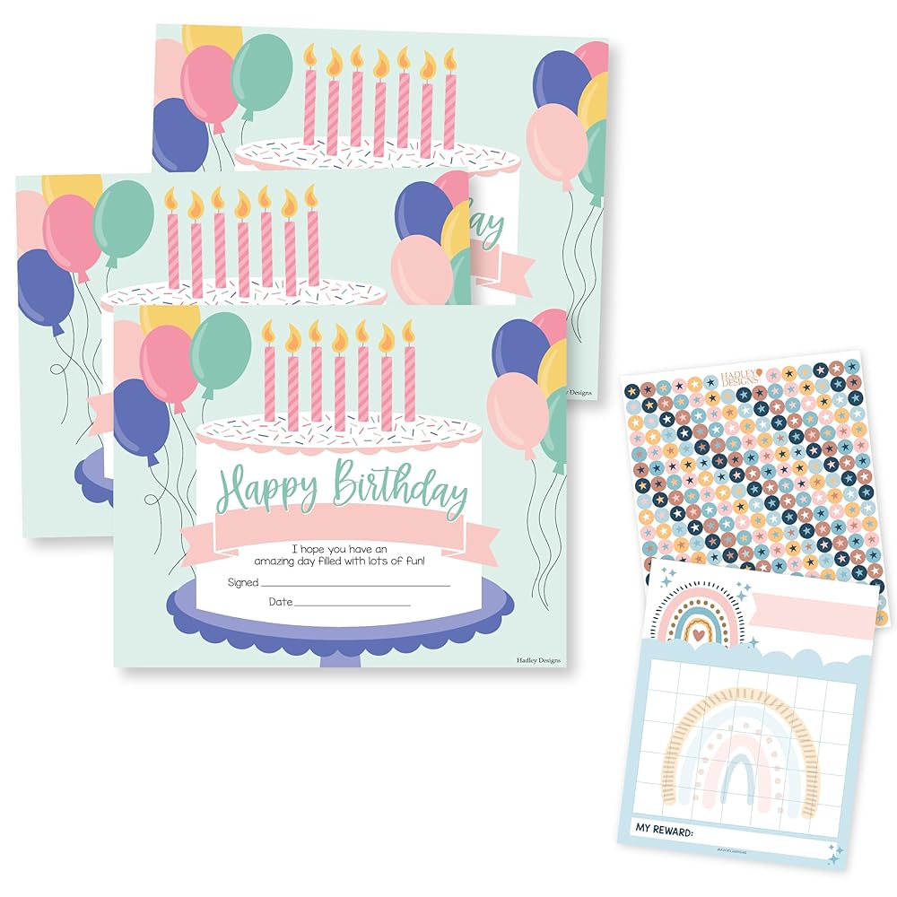 Hadley Designs 25 Boho Birthday Certificates for Kids Classroom South ...