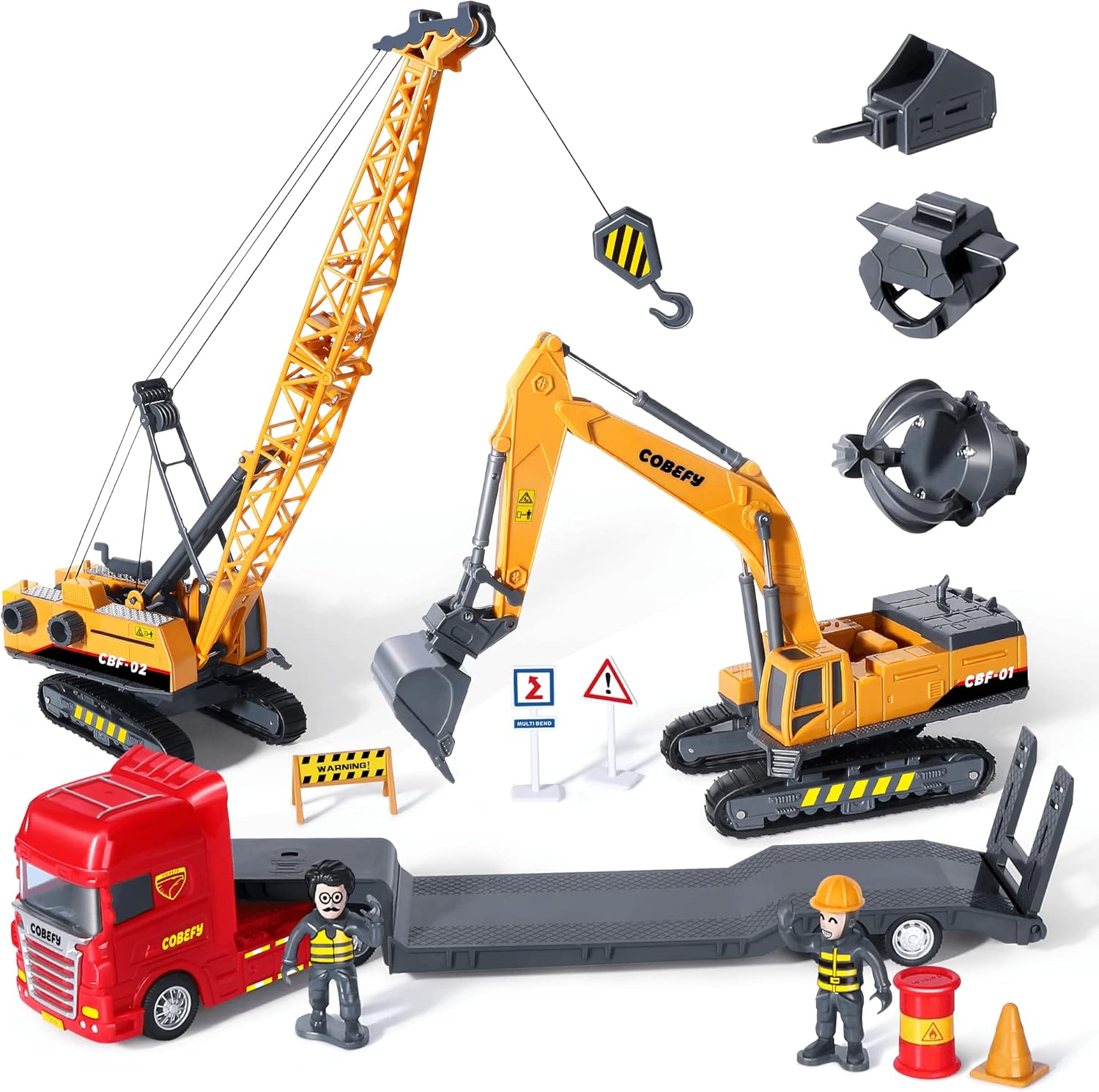 Construction Trucks Toy Vehicles Playset for Boys, Kids Construction ...