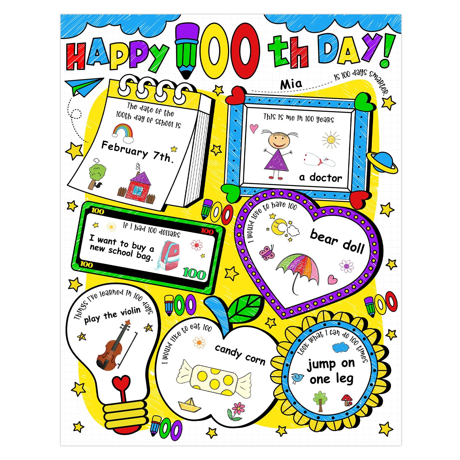 100 Days Of School Poster Board Ideas 100th Day!