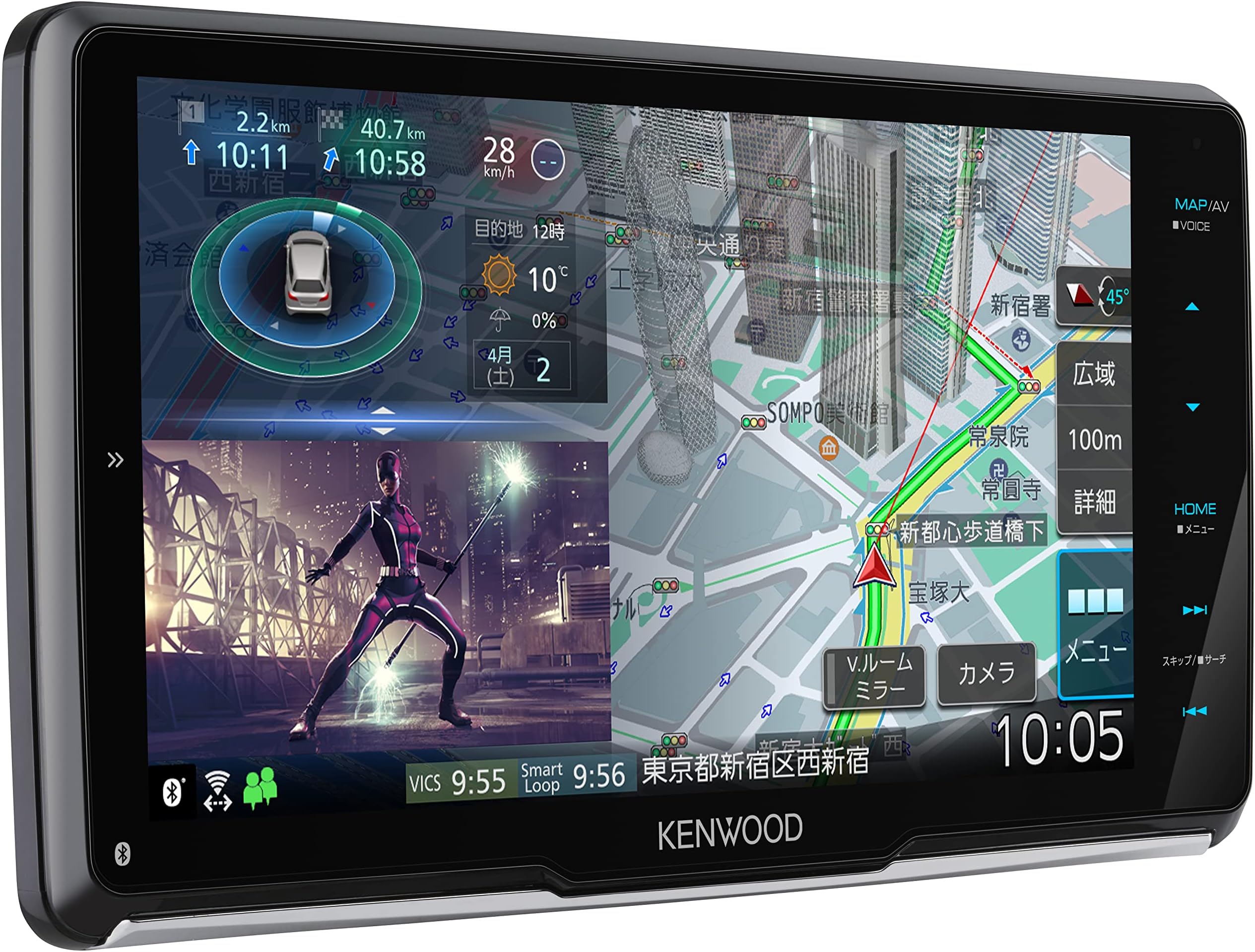 Amazon | ケンウッド(KENWOOD) カーナビ 彩速 9インチ MDV-M910HDL 安心の日本製「音声操作に対応」 ワイヤレスミラーリング対応 インダッシュ ブラック ...