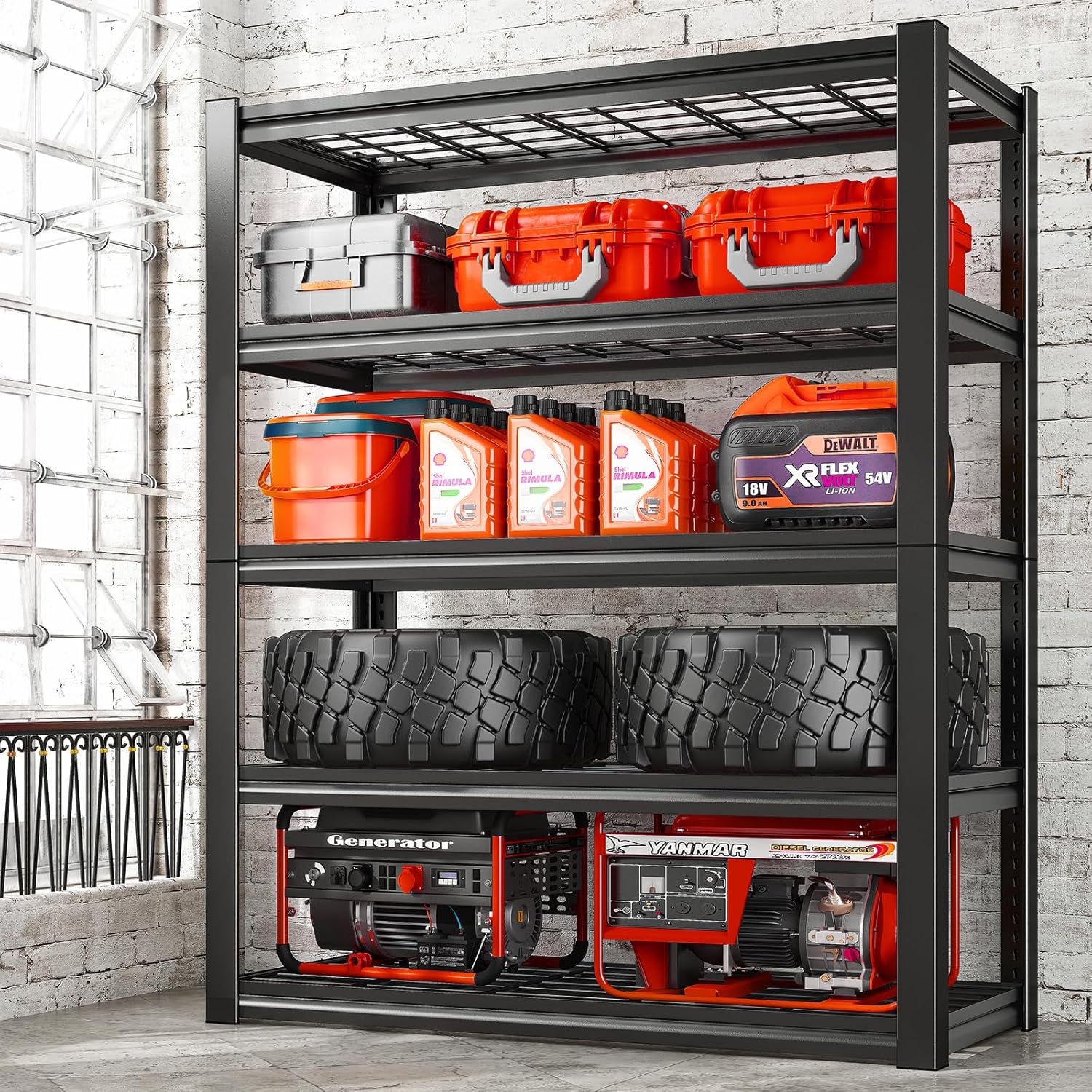 Amazon.com: REIBII Garage Shelving Heavy Duty Loads 2000LBS 40" W ...