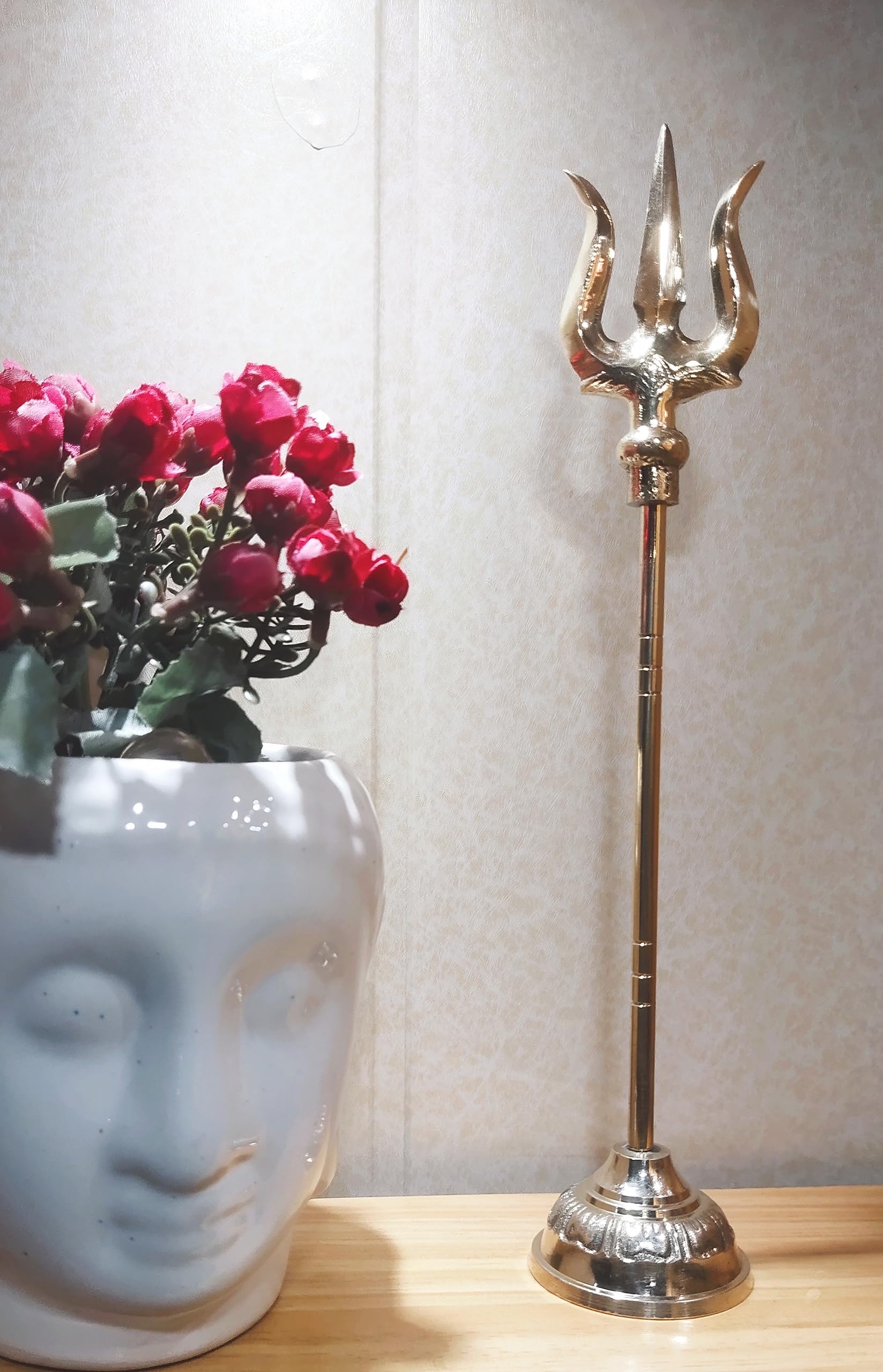 Buy Blissful Decor Brass Trishool Stand | Trishul, shoolam Lord Shiv ...