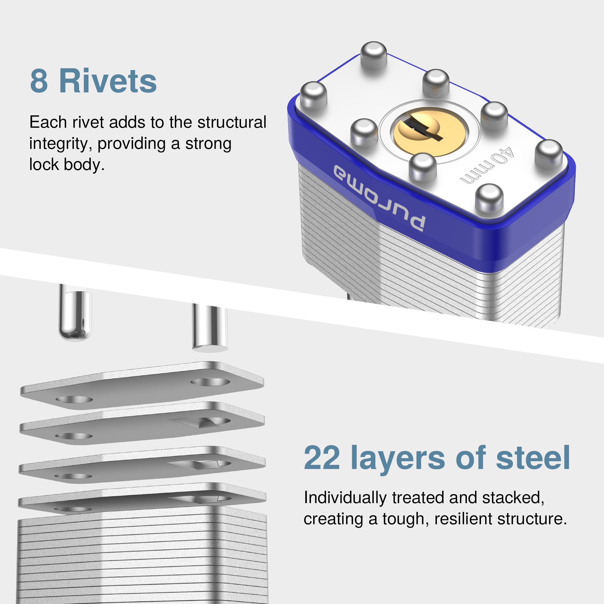 Snapklik.com : Puroma Lock 4 Pack Padlocks, 2” Long Shackle Heavy-Duty ...