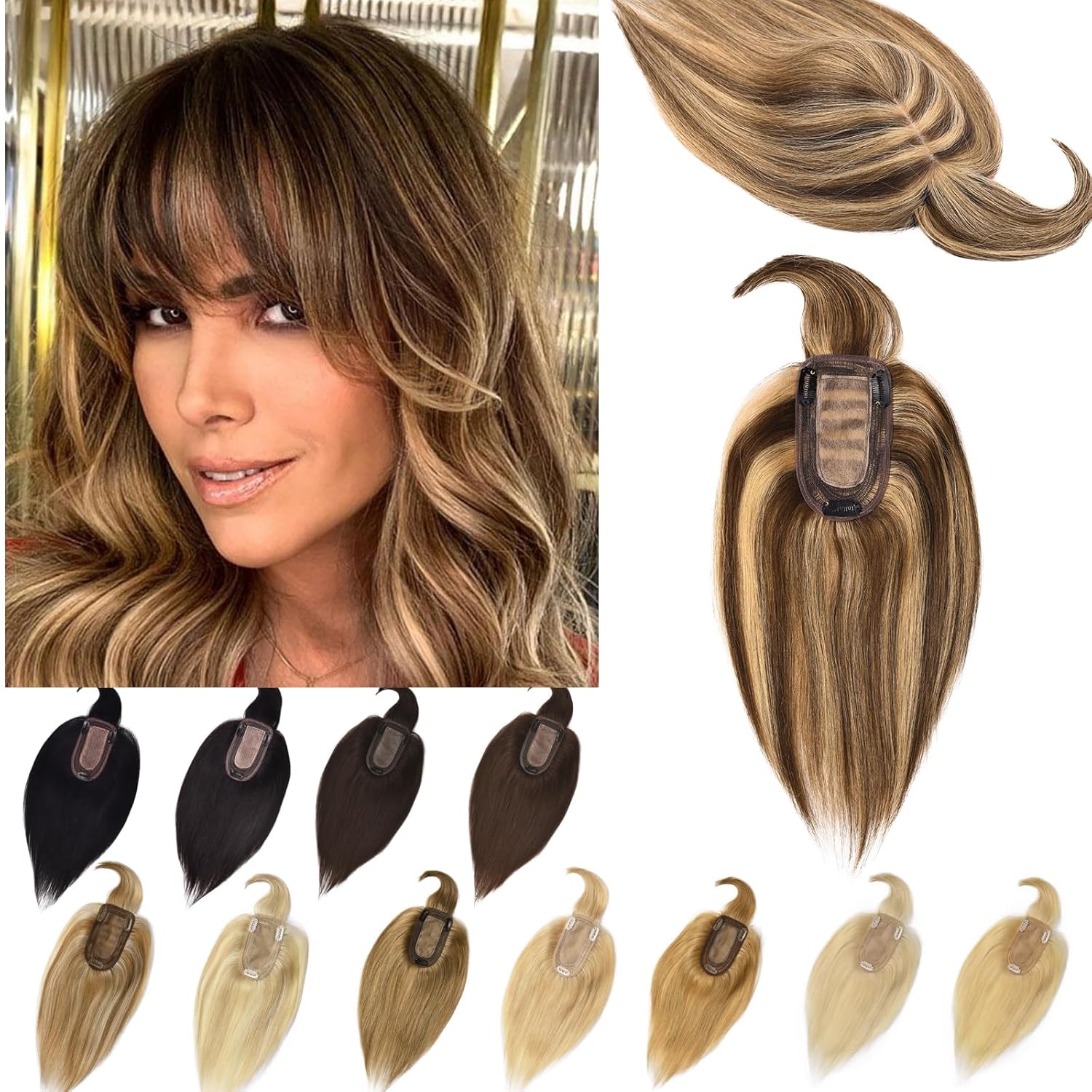 Amazon.com : RICH BRIA Hair Toppers for Women with Thinning Hair Real ...