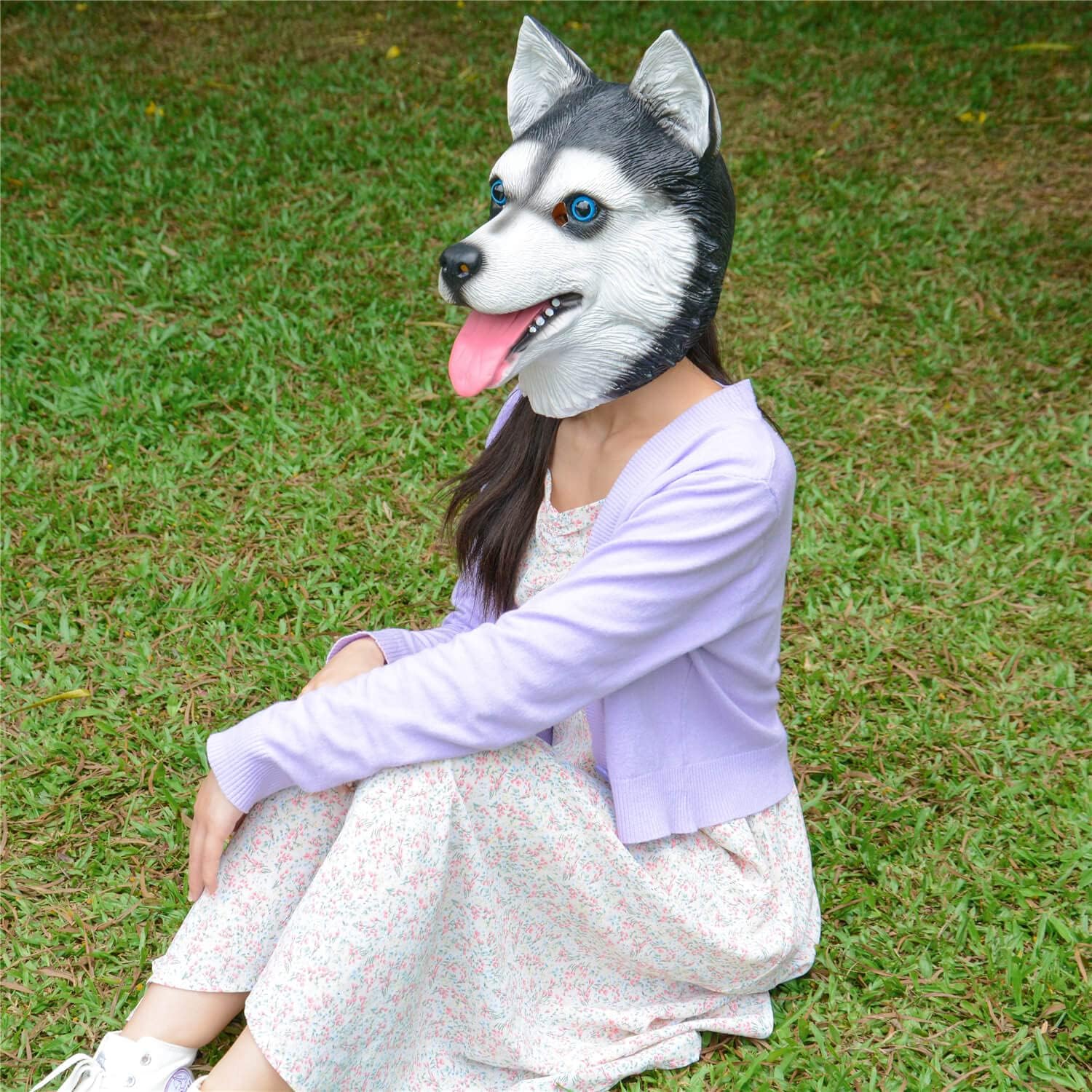 Partygears Husky Dog Mask Realistic Animal Halloween Mask For Adult ...