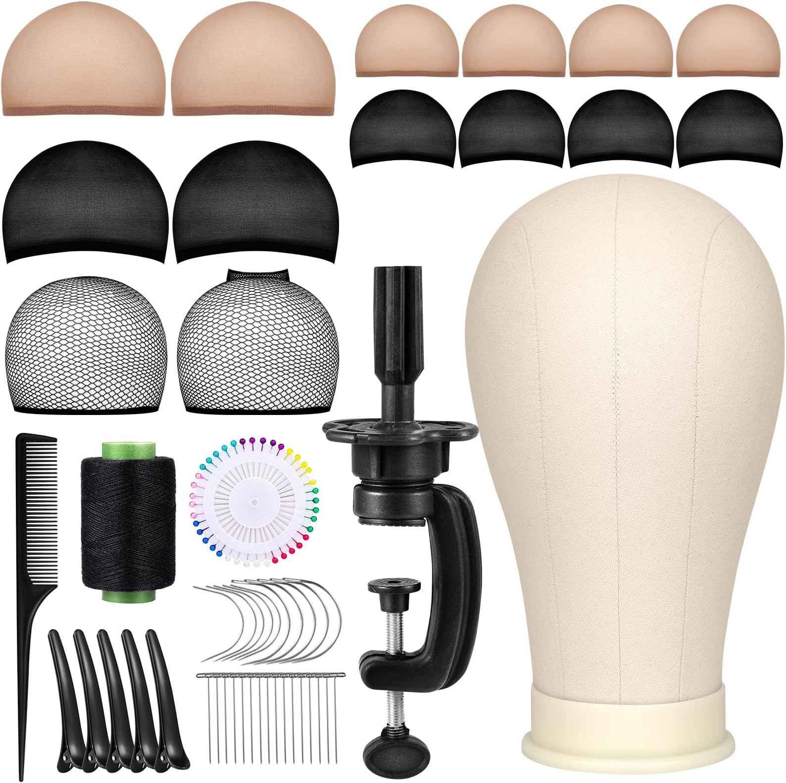 Amazon.com: Sublaga 22 Inch Canvas Block Head Set for Wig Display ...