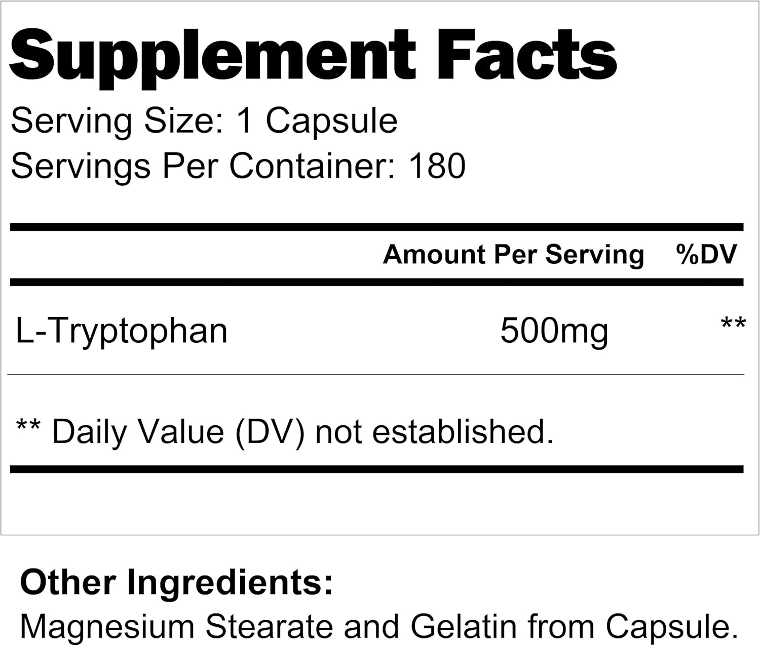 Pure Natural L-Tryptophan Vitamin Supplement - 500mg Philippines | Ubuy